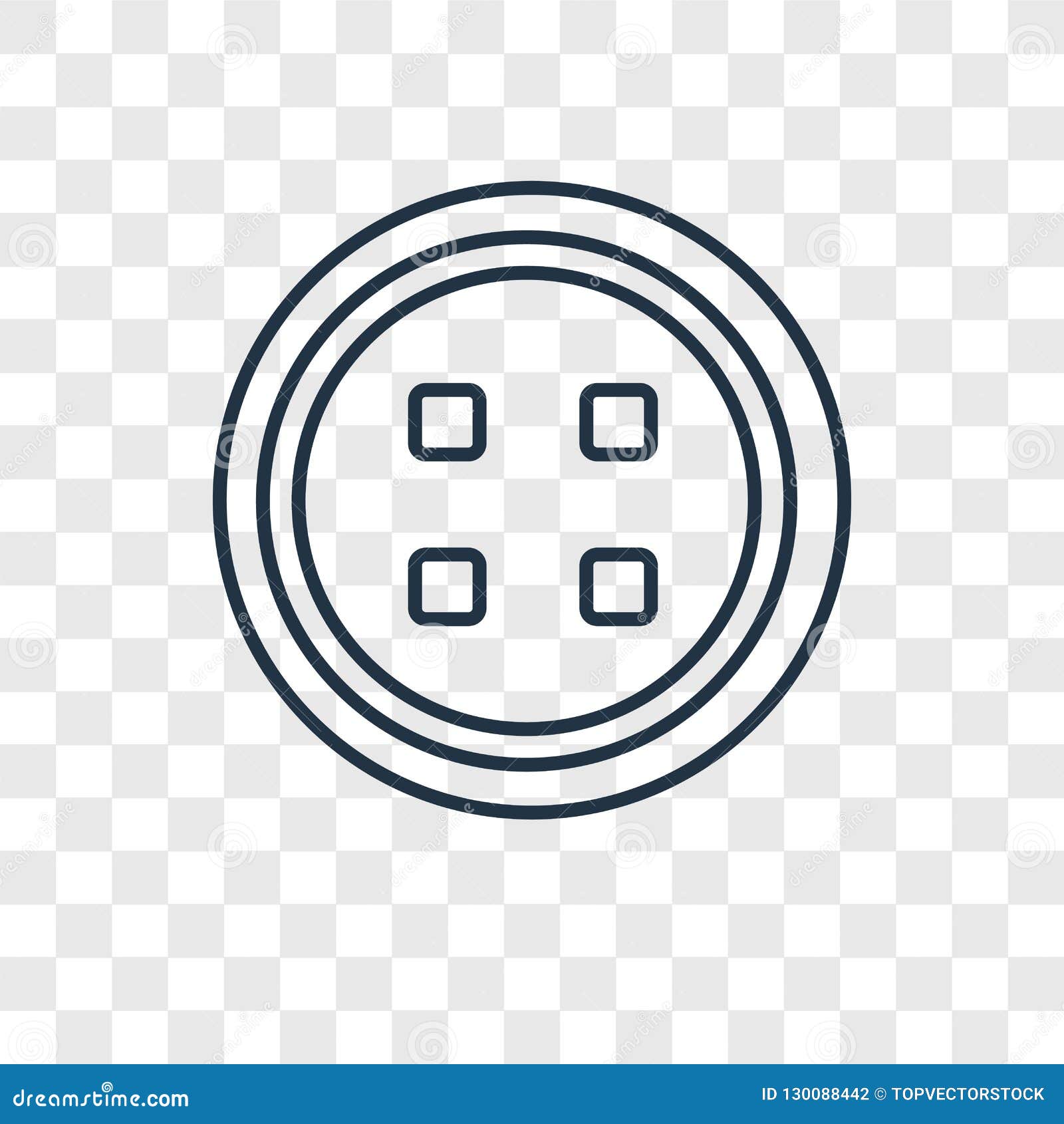 Button Concept Vector Linear Icon Isolated on Transparent Background ...