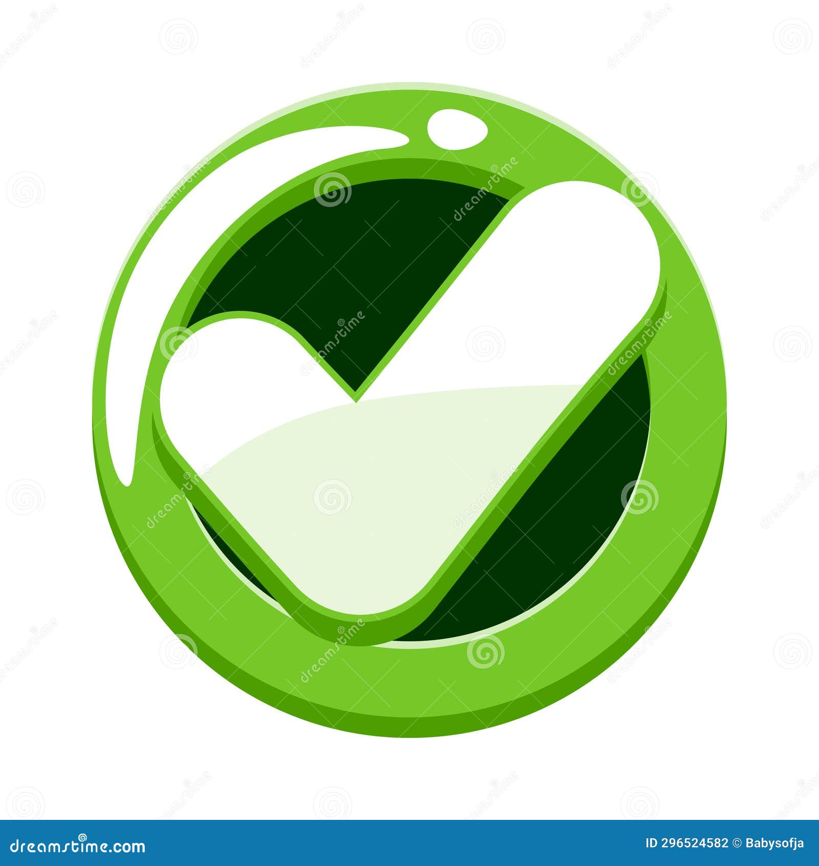 Button of Confirmation, Yes or Check Mark Stock Vector - Illustration ...
