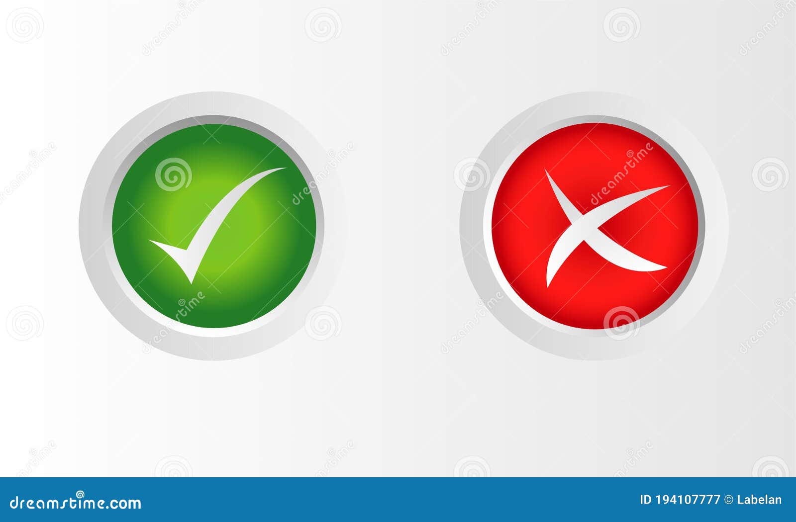 Button Confirmation Yes or No Stock Vector - Illustration of flat ...