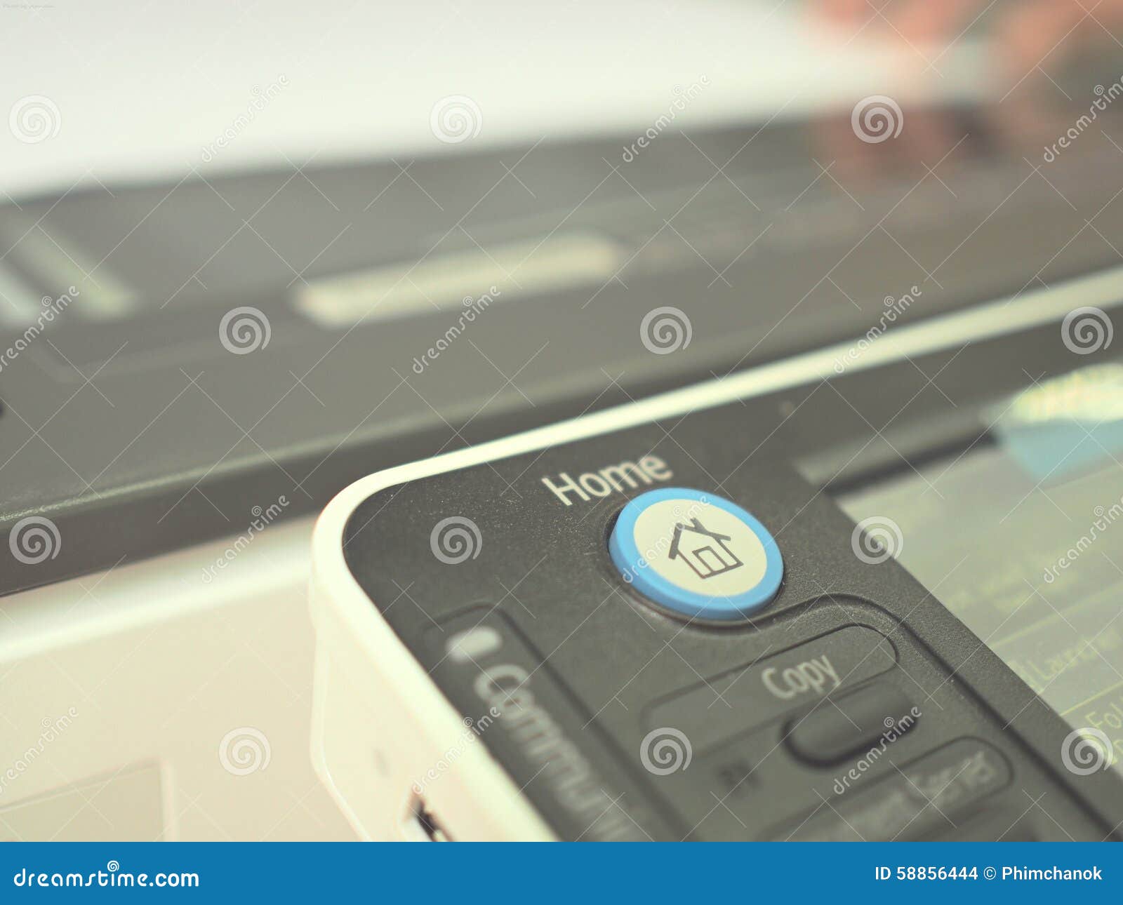 Button on copy machine stock photo. Image of macro, digital - 58856444