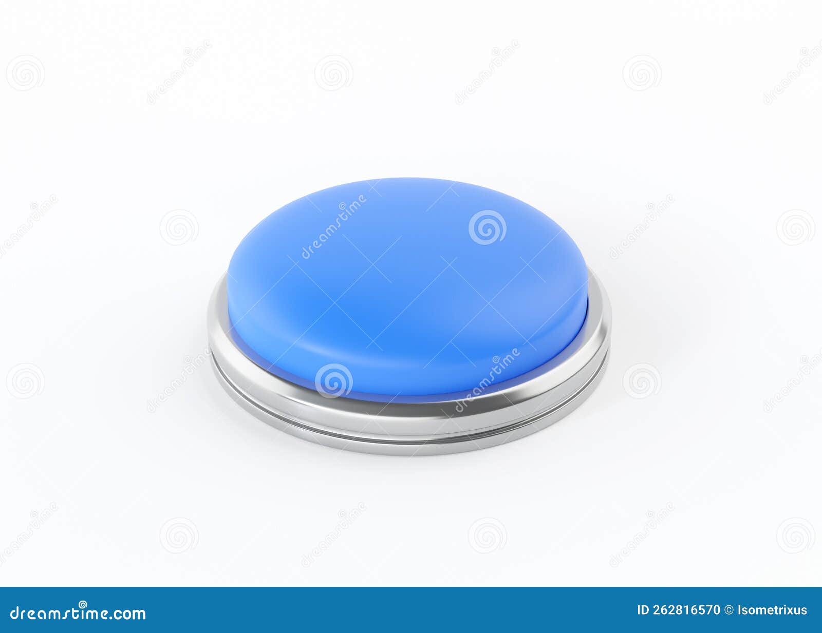 Button 3d Render Icon - Start Blue Simple Circle with Switch Sign ...