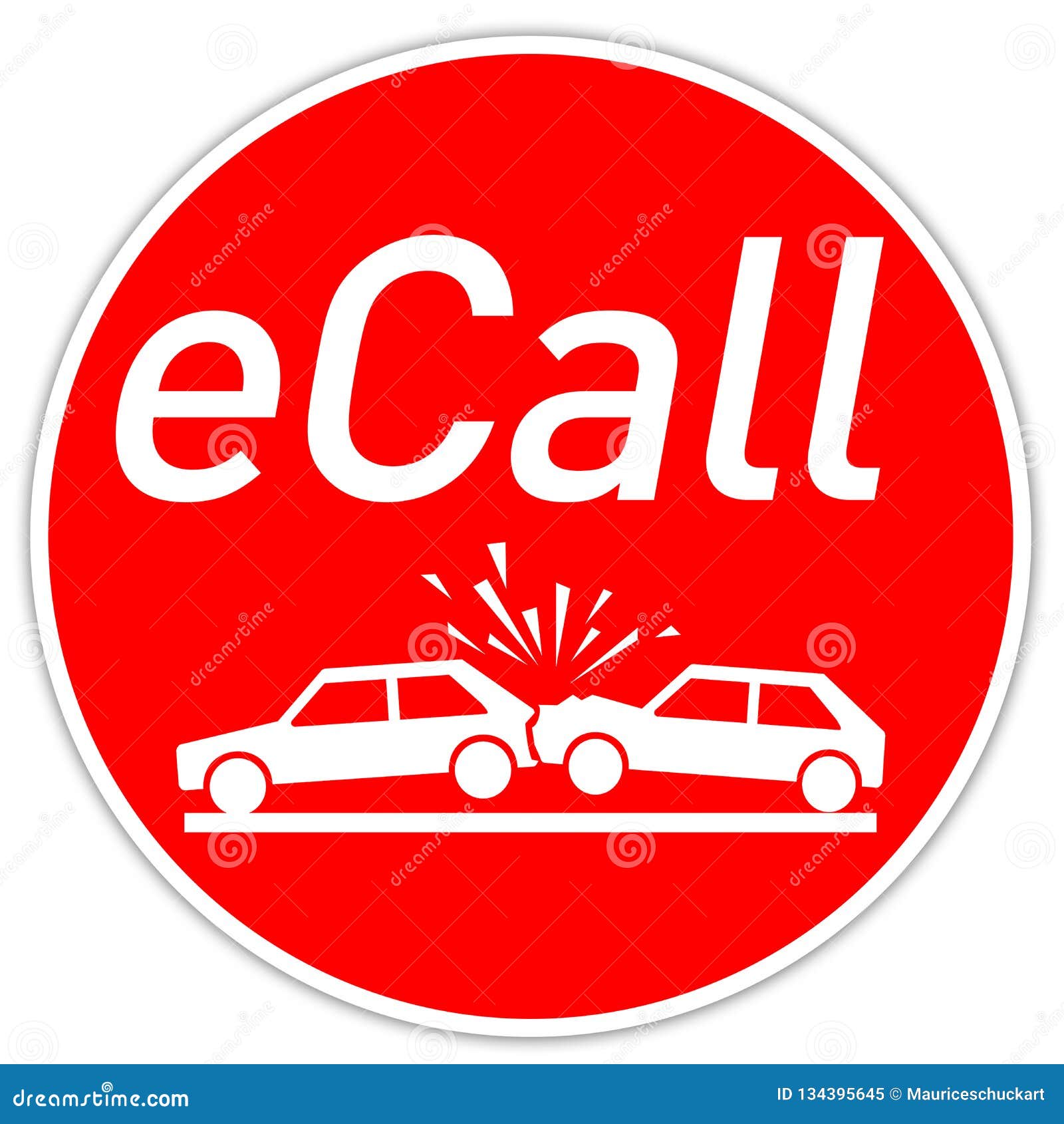 Button with E Call Emergeny Call System Stock Illustration ...