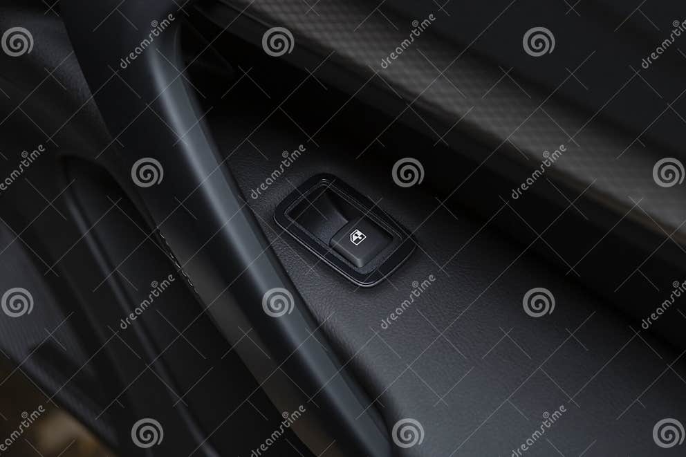 The Button of the Electric Window of the Car.an Internal Accessory of ...