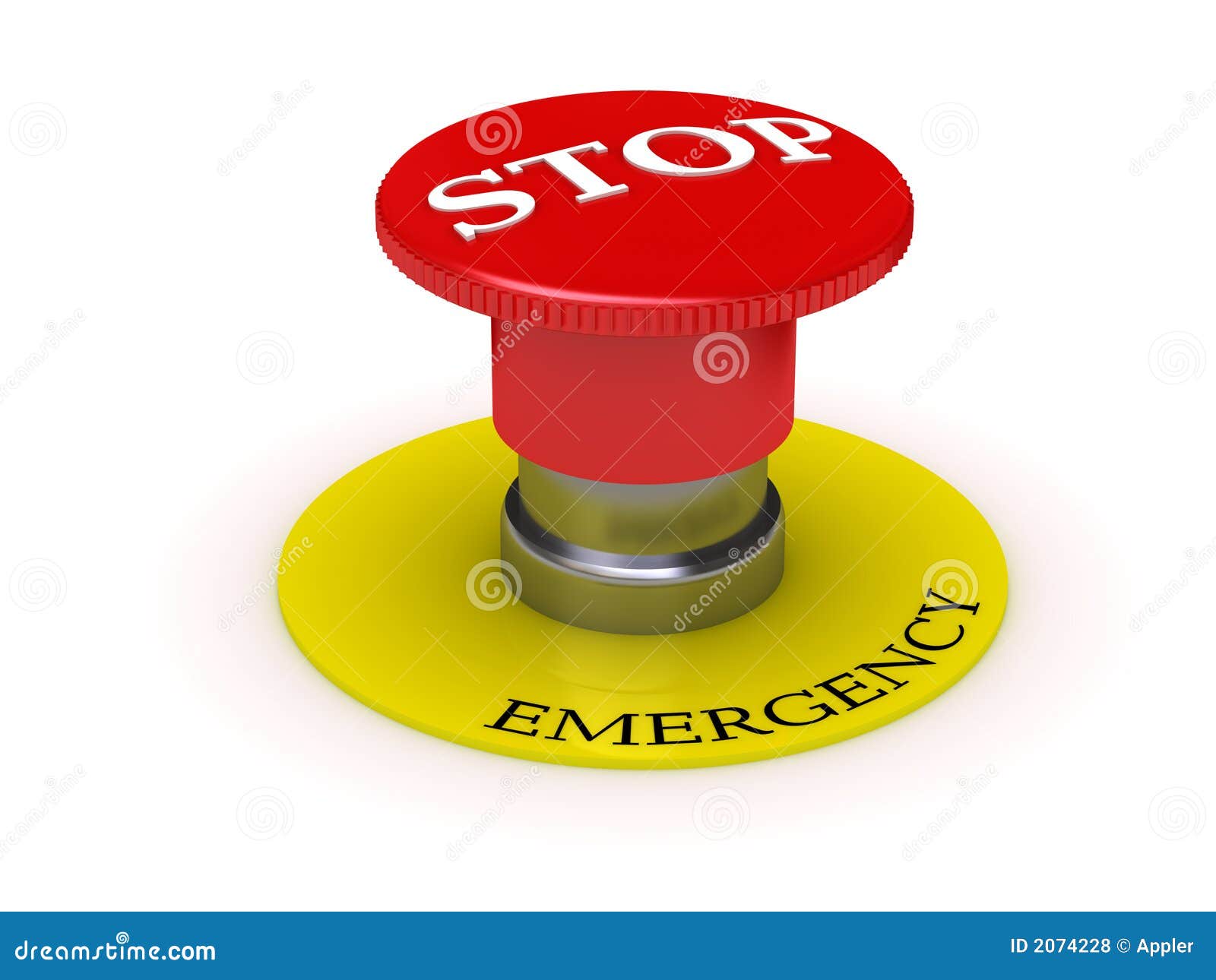 Button - emergency STOP stock illustration. Illustration of machine ...