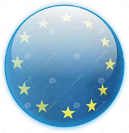 Button Flag of Euro Community Stock Vector - Illustration of europe ...
