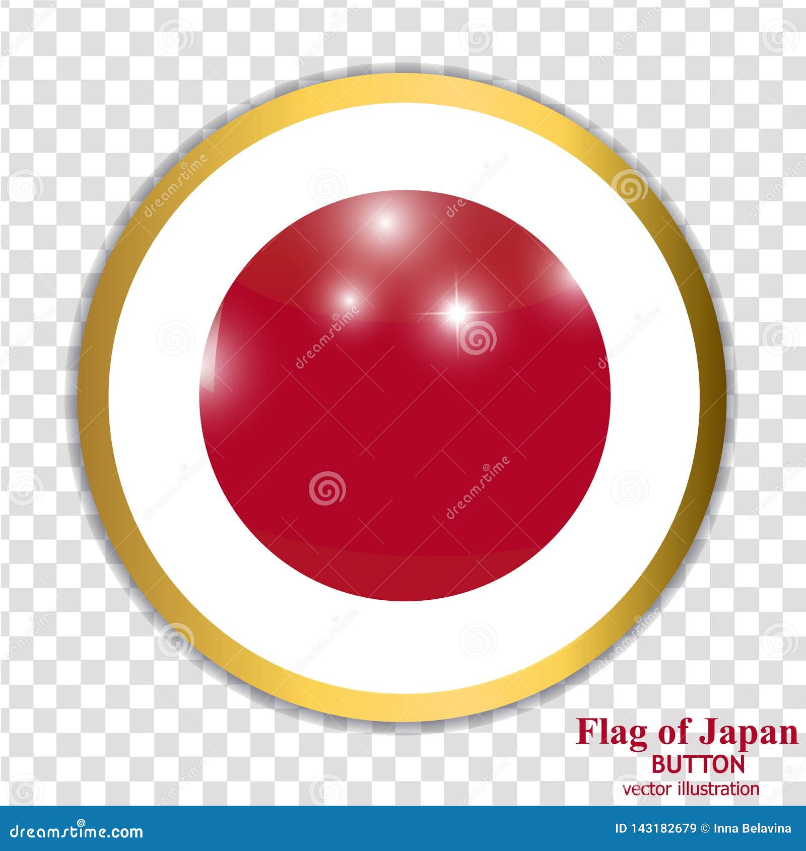 Button with Flag of Japan. Vector. Stock Vector - Illustration of ...