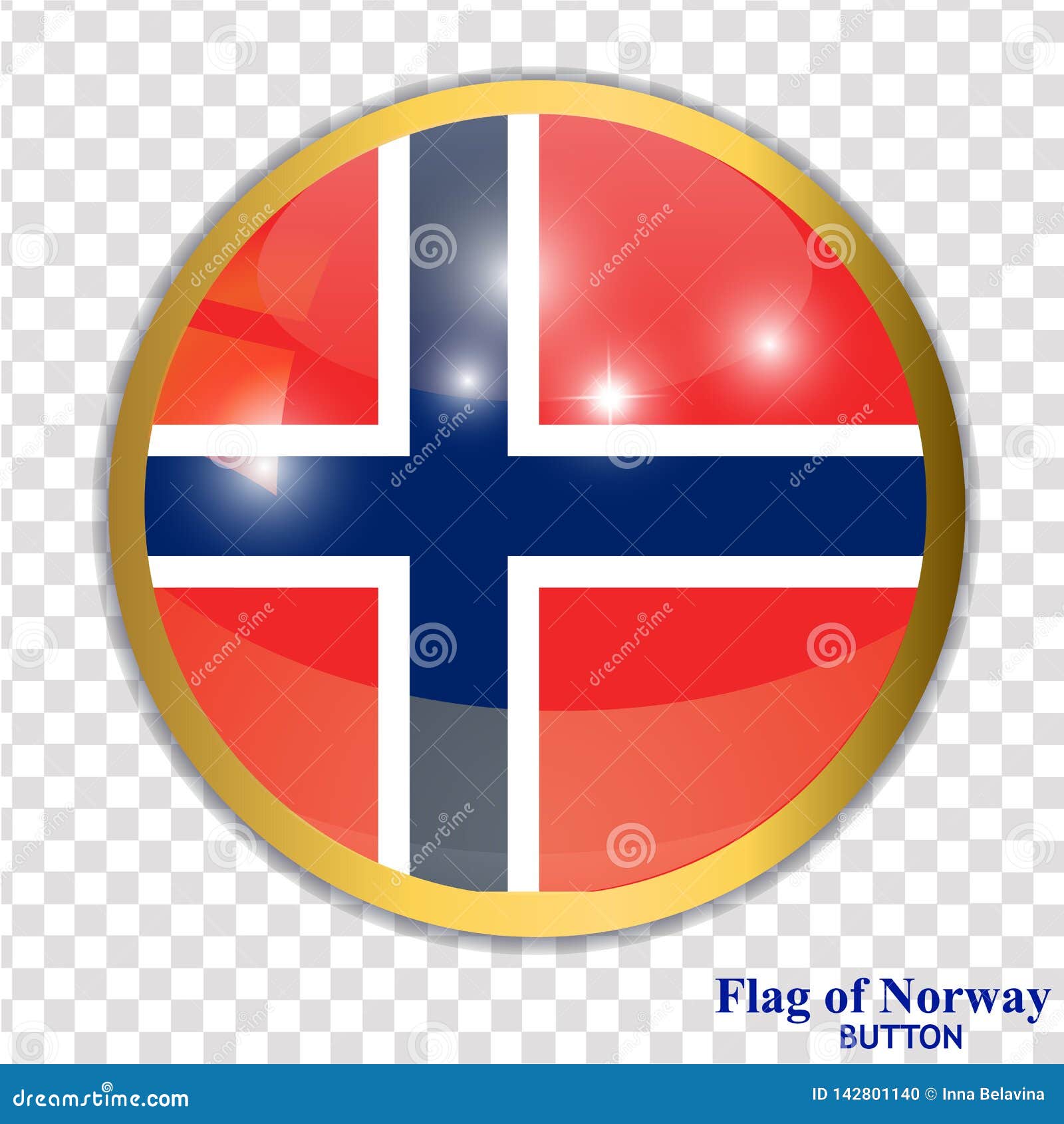 Button with Flag of Norway. Vector. Stock Vector - Illustration of card ...