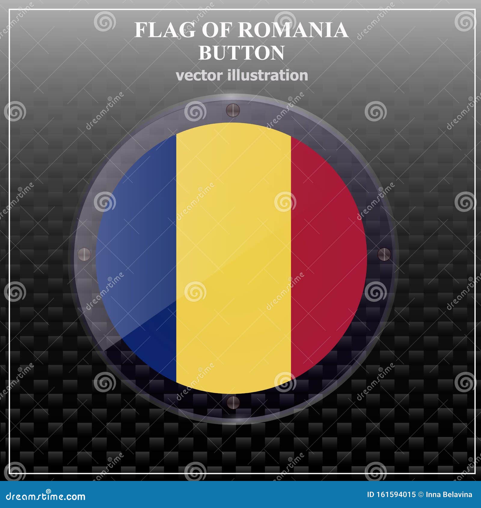 Button with Flag of Romania. Vector Illustration. Stock Vector ...