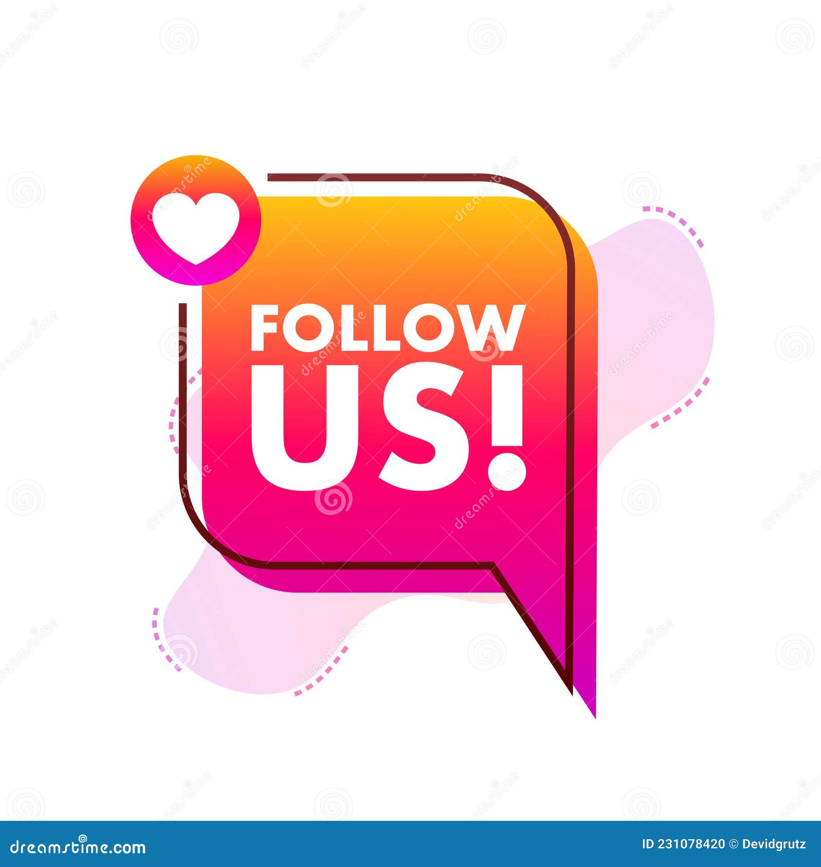 Button Follow Us on White Background. Vector Illustration. Stock Vector ...