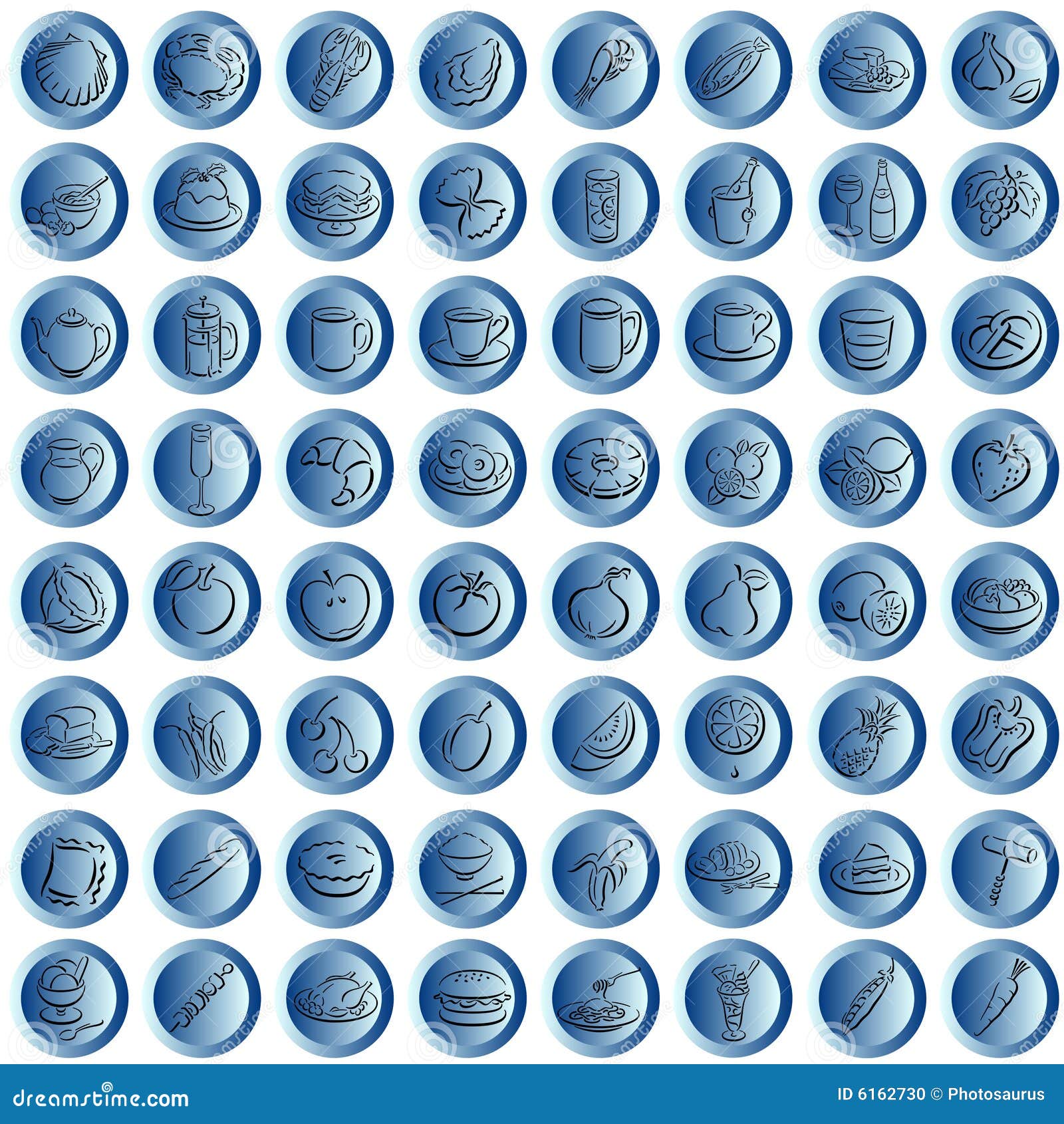 Button with food symbols stock vector. Illustration of hommard - 6162730