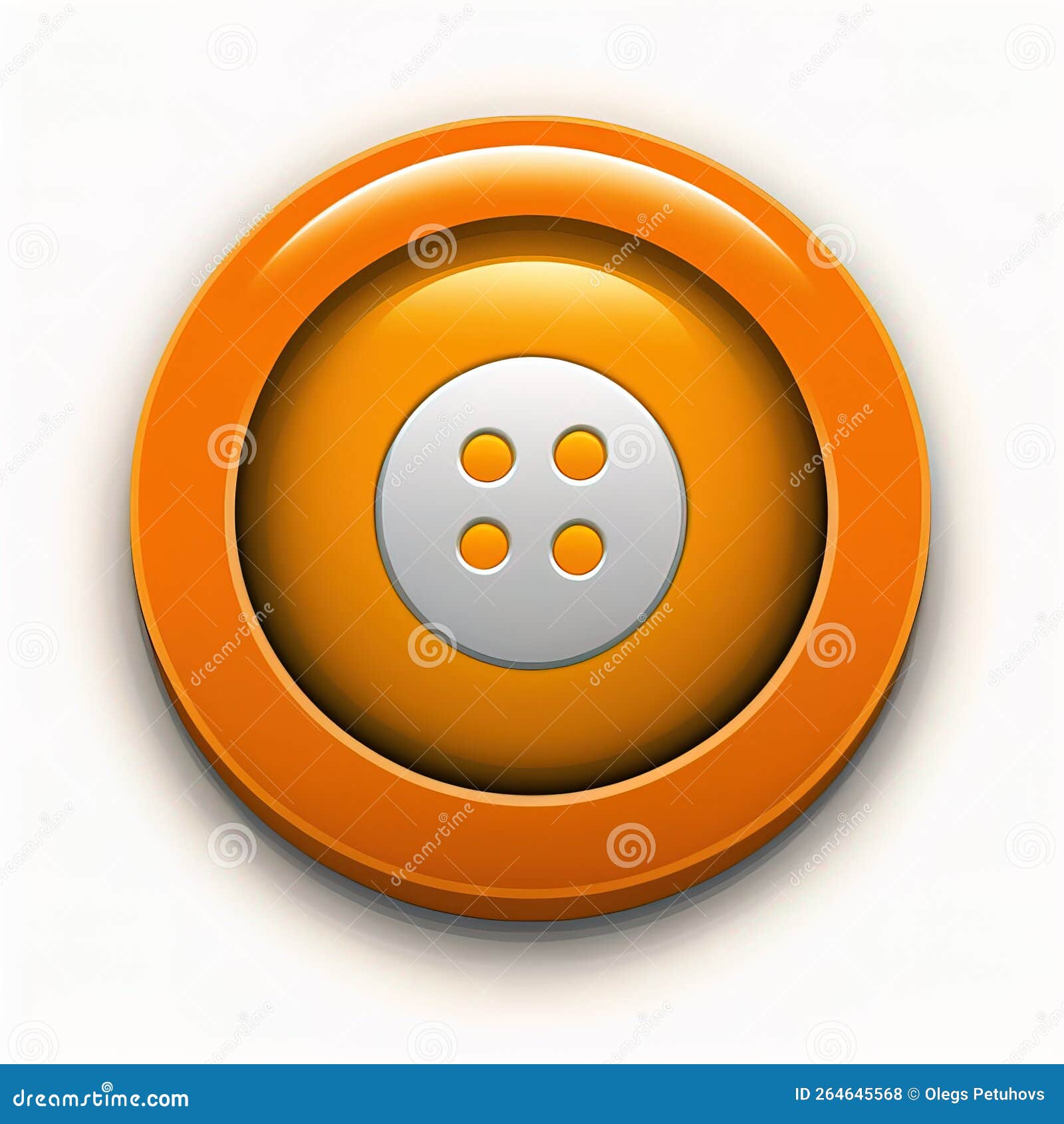 A Button with Four Buttons on it is Shown in Orange and White Colors ...
