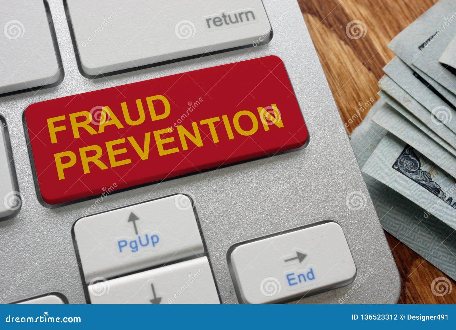 Button Fraud Prevention on Keyboard Stock Photo - Image of detection ...