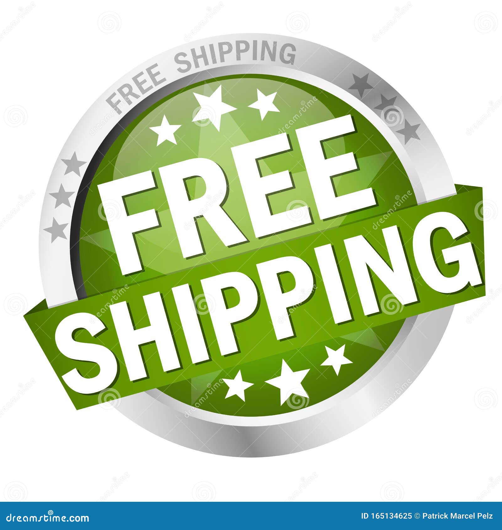 Button Free Shipping stock vector. Illustration of post - 165134625