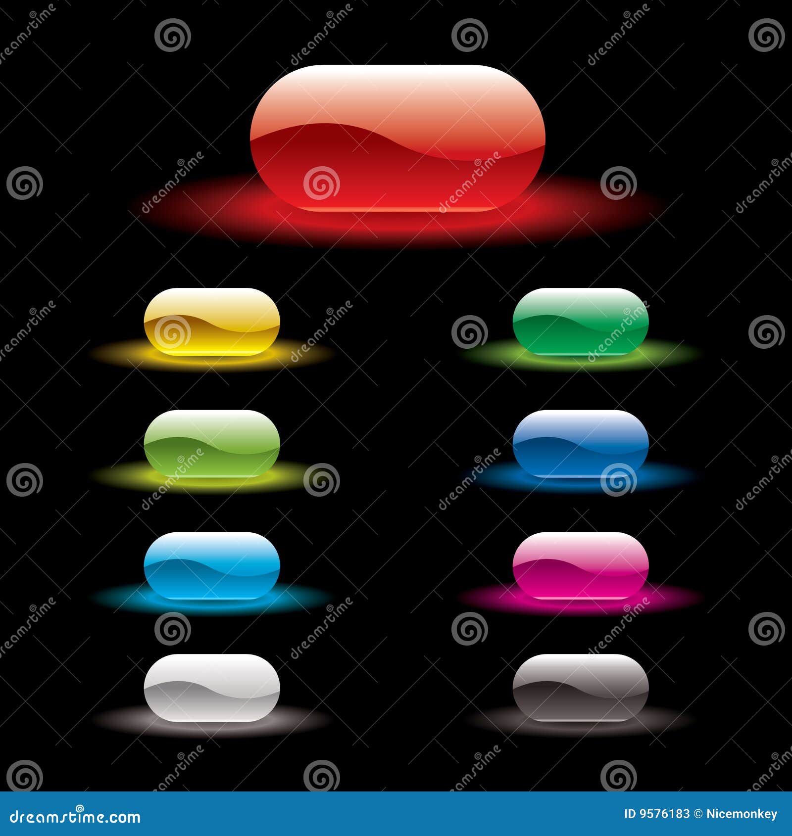 Button glow variation stock vector. Illustration of orange - 9576183