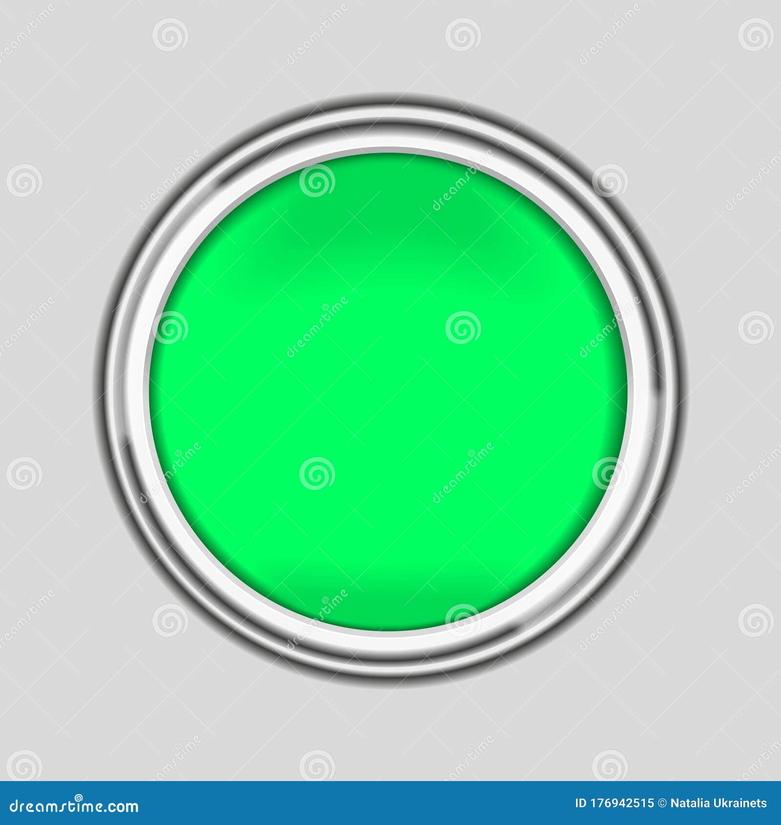 Button green metal frame stock vector. Illustration of metal - 176942515