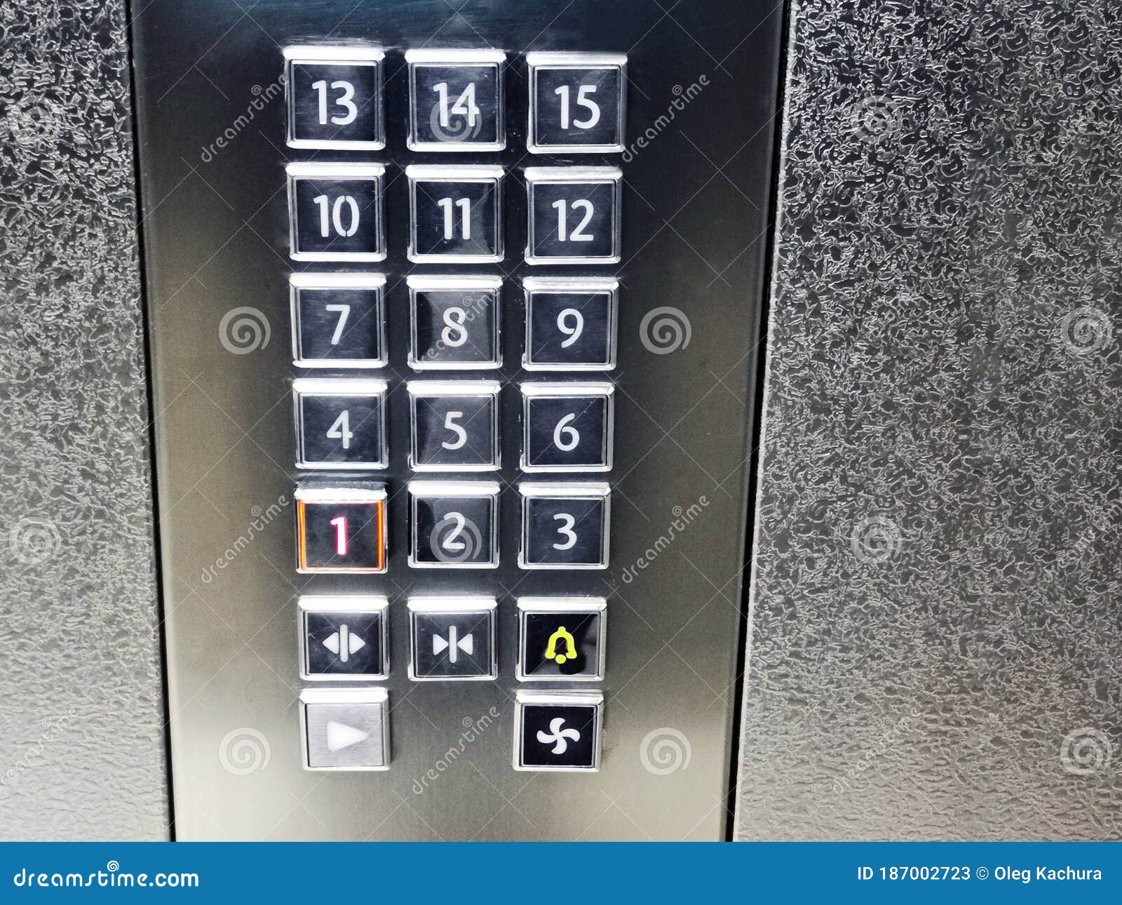 Button on the Ground Floor Inside the Elevator with Backlight Stock ...
