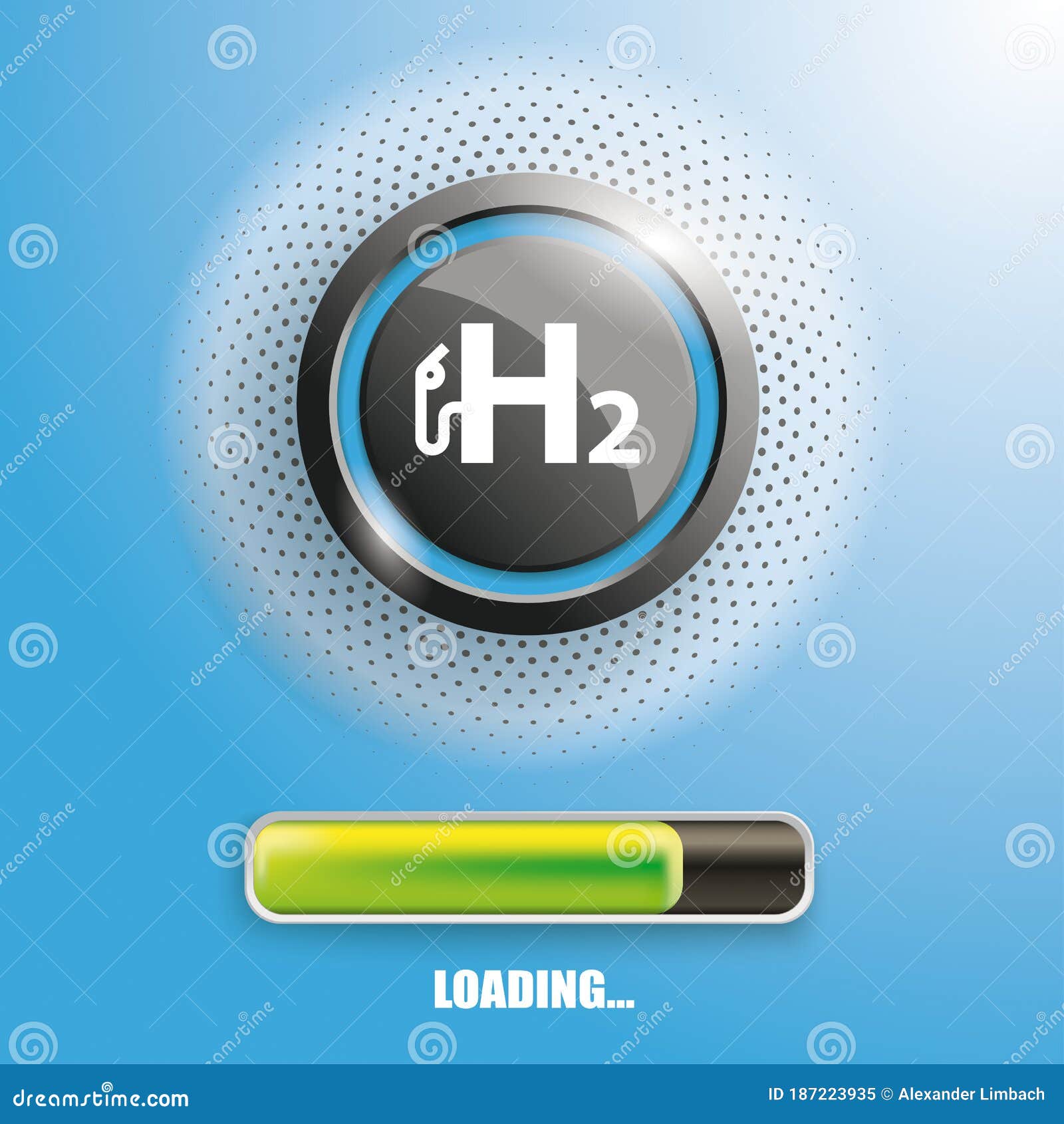 Button H2 Gas Pump Loading stock vector. Illustration of renewal ...