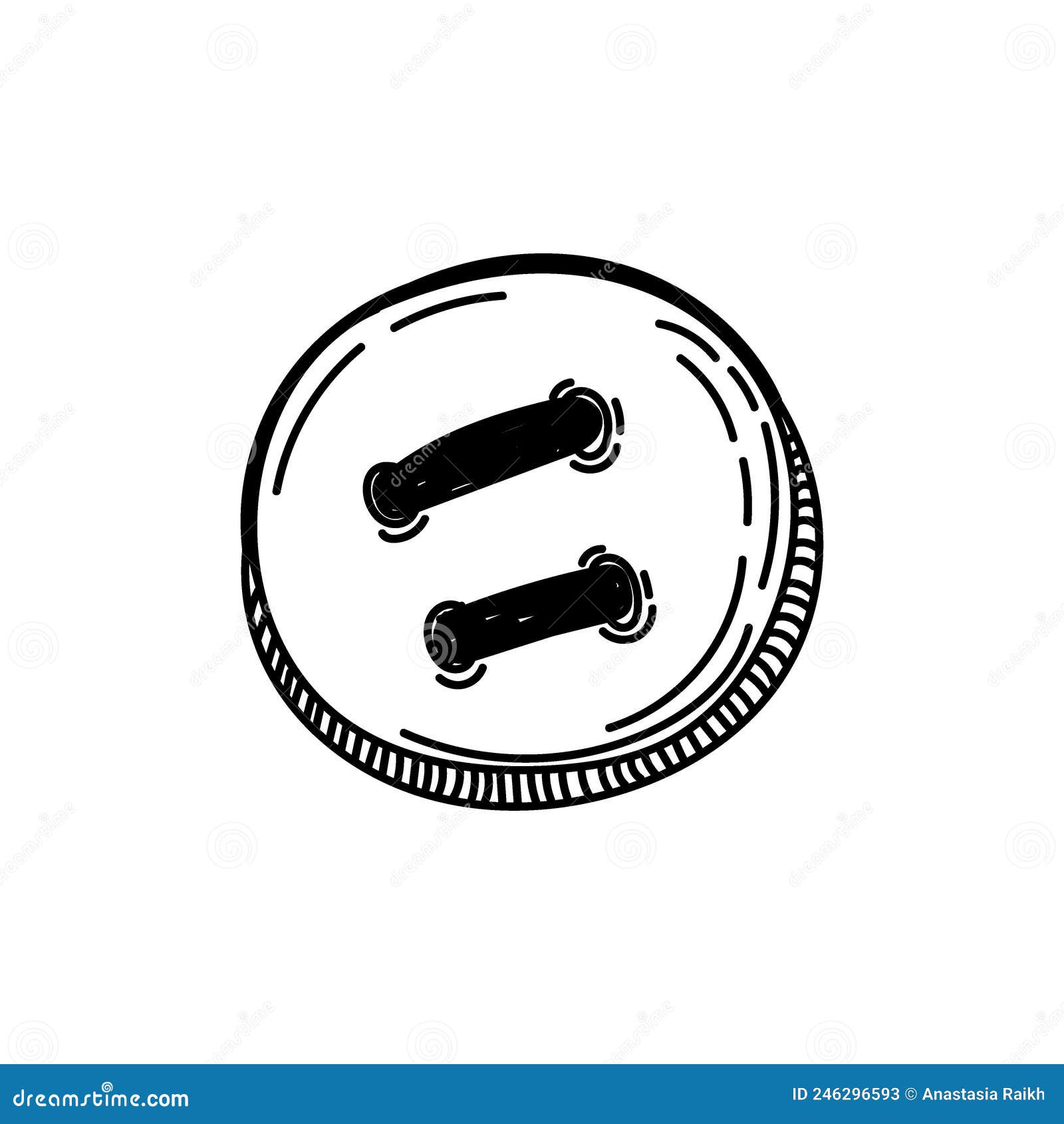 A Button, Hand-drawn Doodle in Sketch Style. Sewn Button. Handmade ...