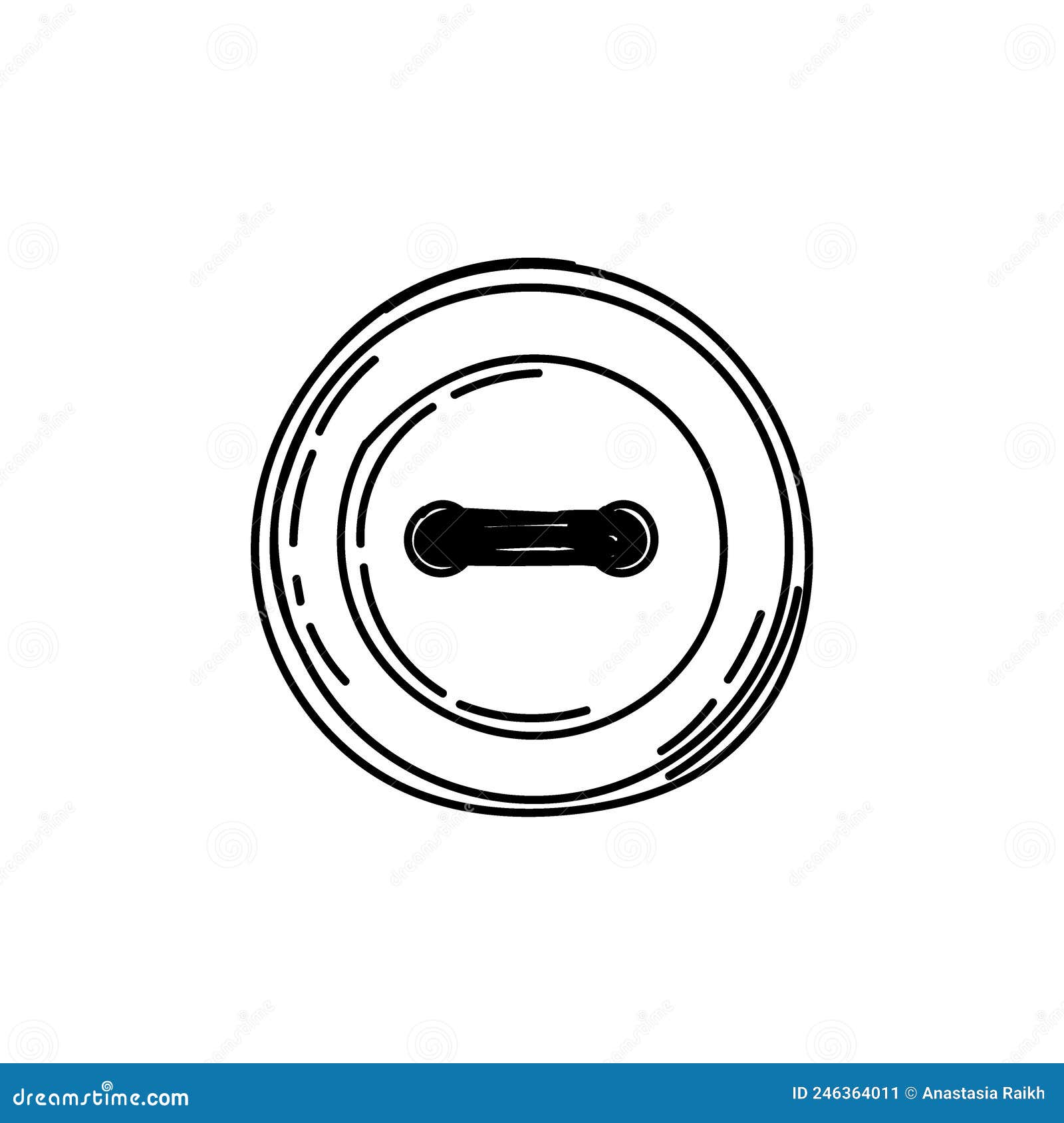 A Button, Hand-drawn Doodle in Sketch Style. Sewn Button. Handmade ...