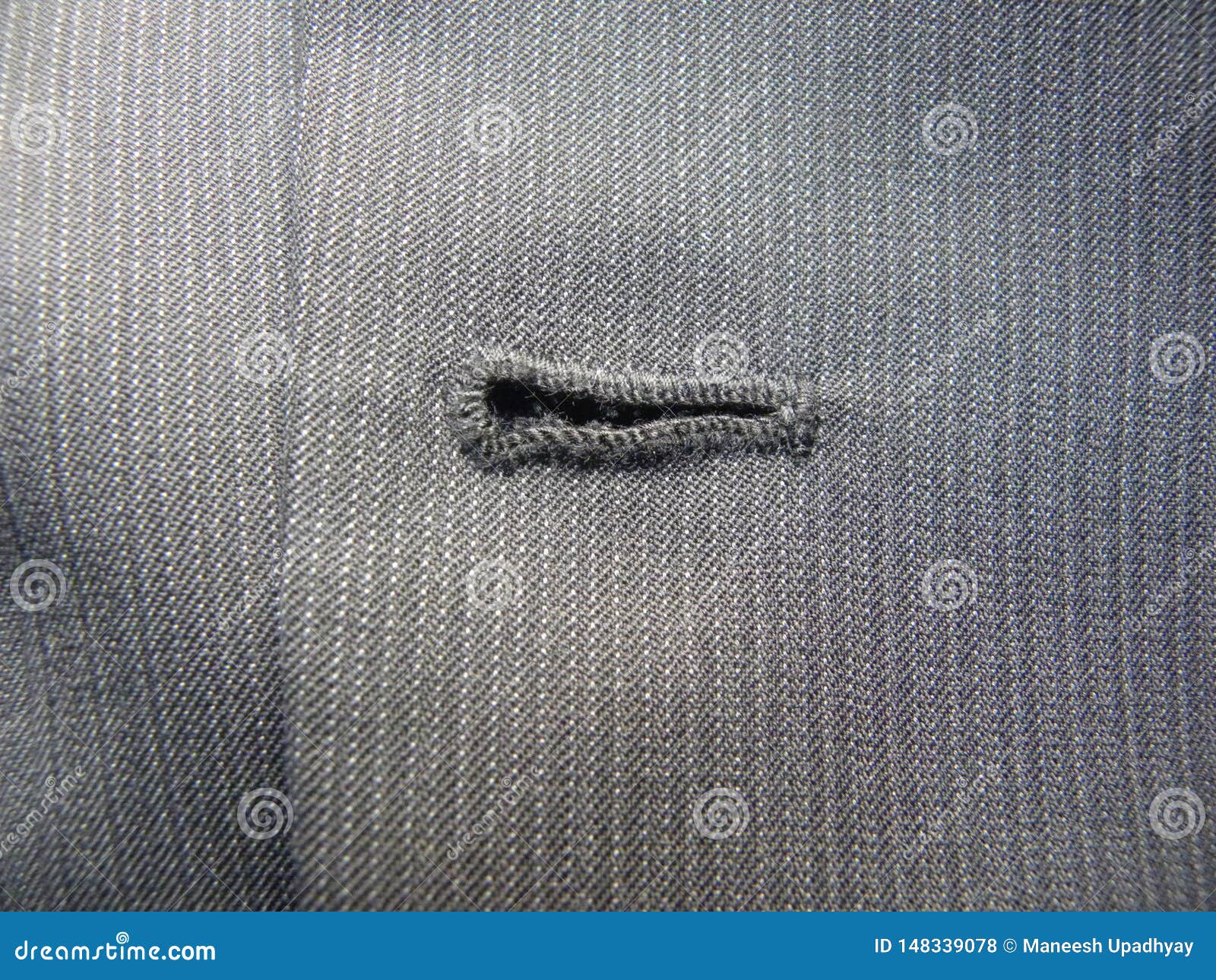 Button Hole on Gray Suit Jacket Stock Photo - Image of icon, cloth ...