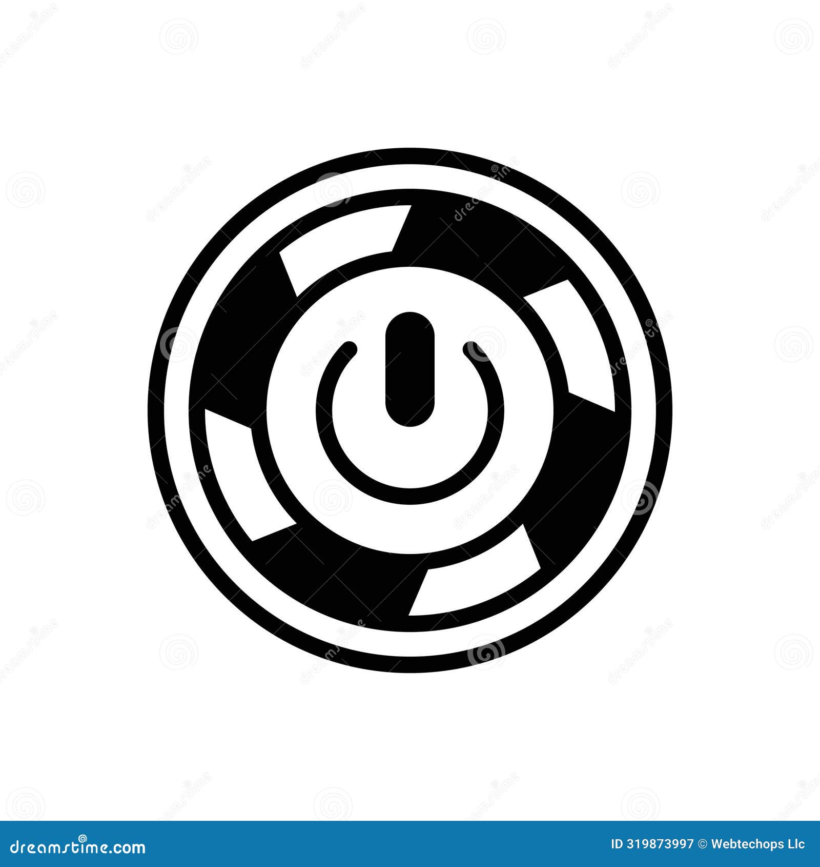 Black Solid Icon for Button, on and Electronic Stock Illustration ...