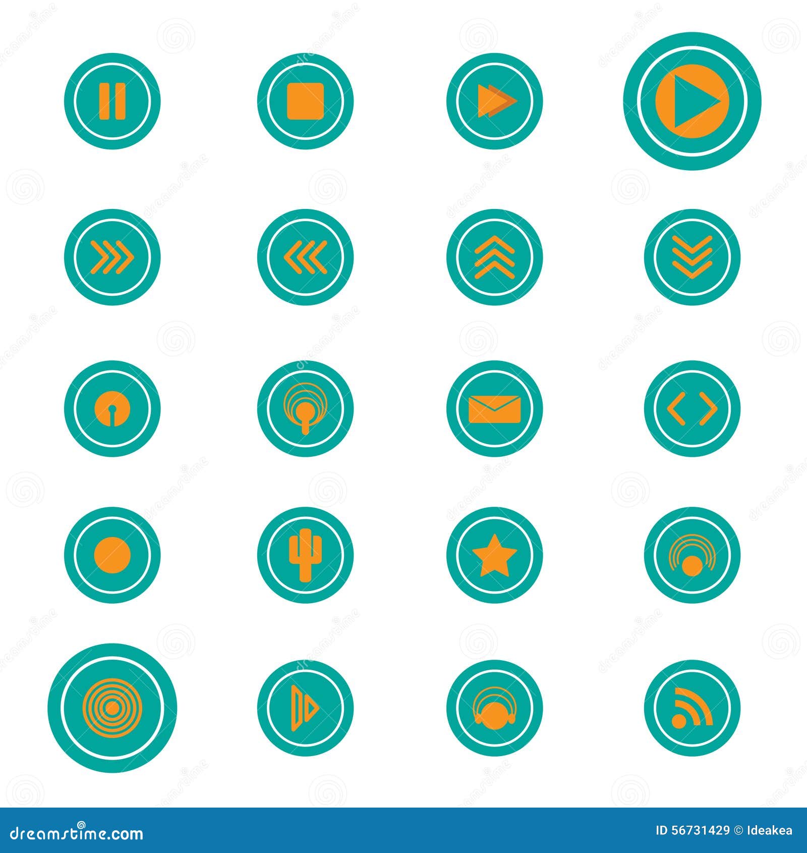 Button Icon Green Orange Set Stock Vector - Illustration of symbol ...