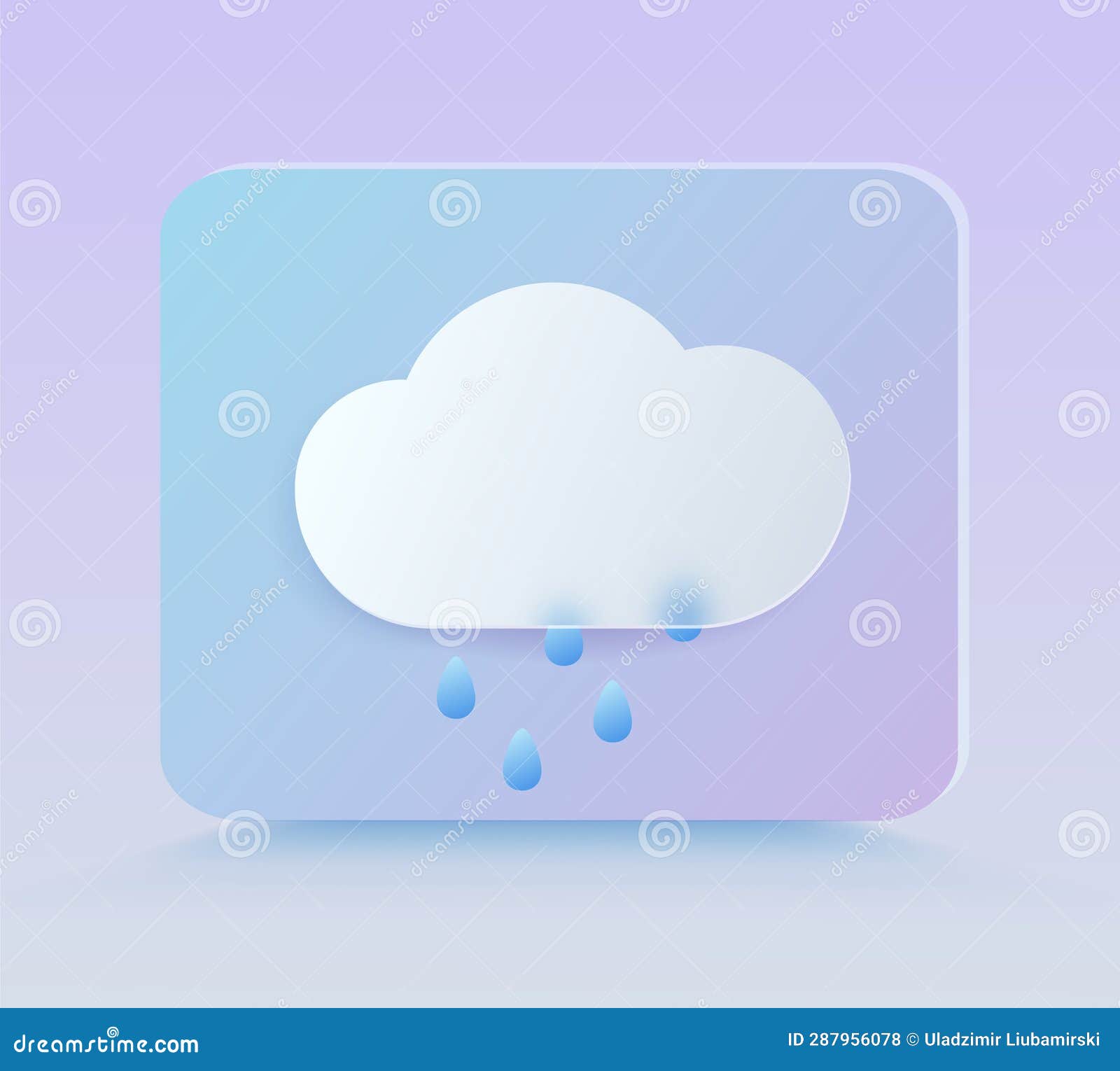 Button , Icon with the Image of the Cloud and Rain . Weather Icon with ...
