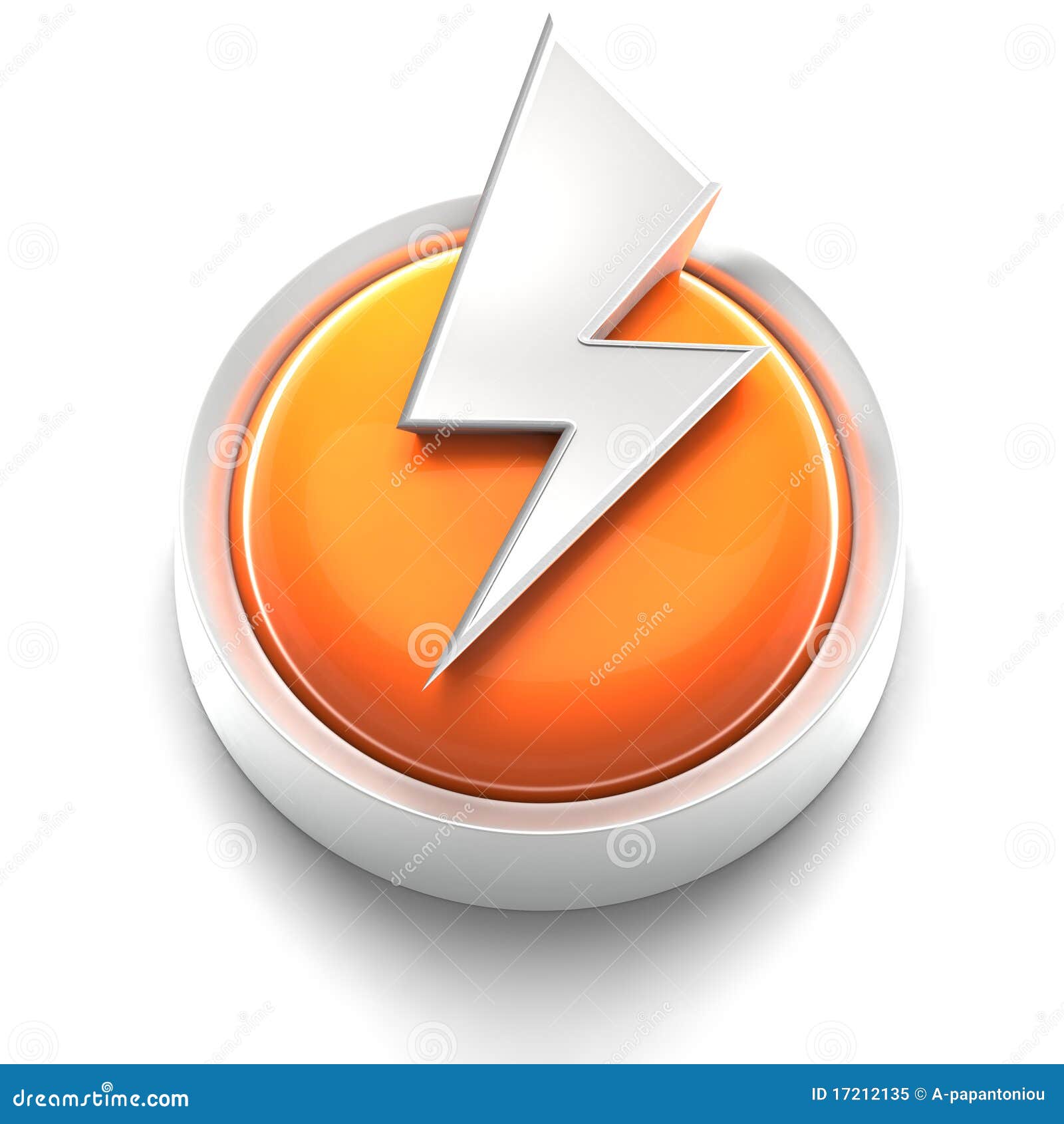 Button Icon: Lightning Bolt Stock Illustration - Illustration of ...