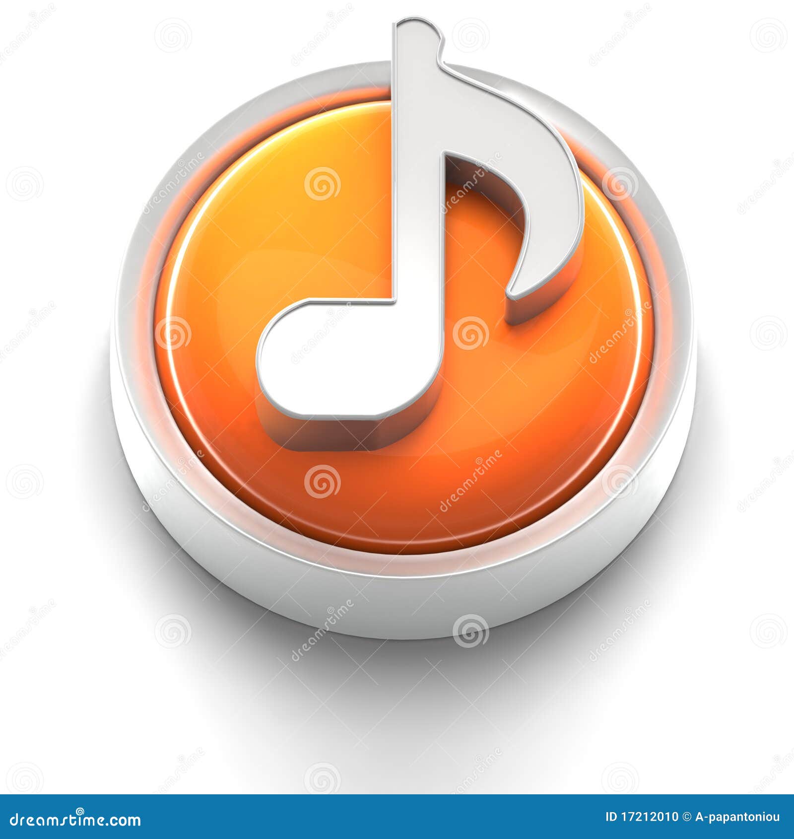 Button Icon: Music stock illustration. Illustration of rendering - 17212010