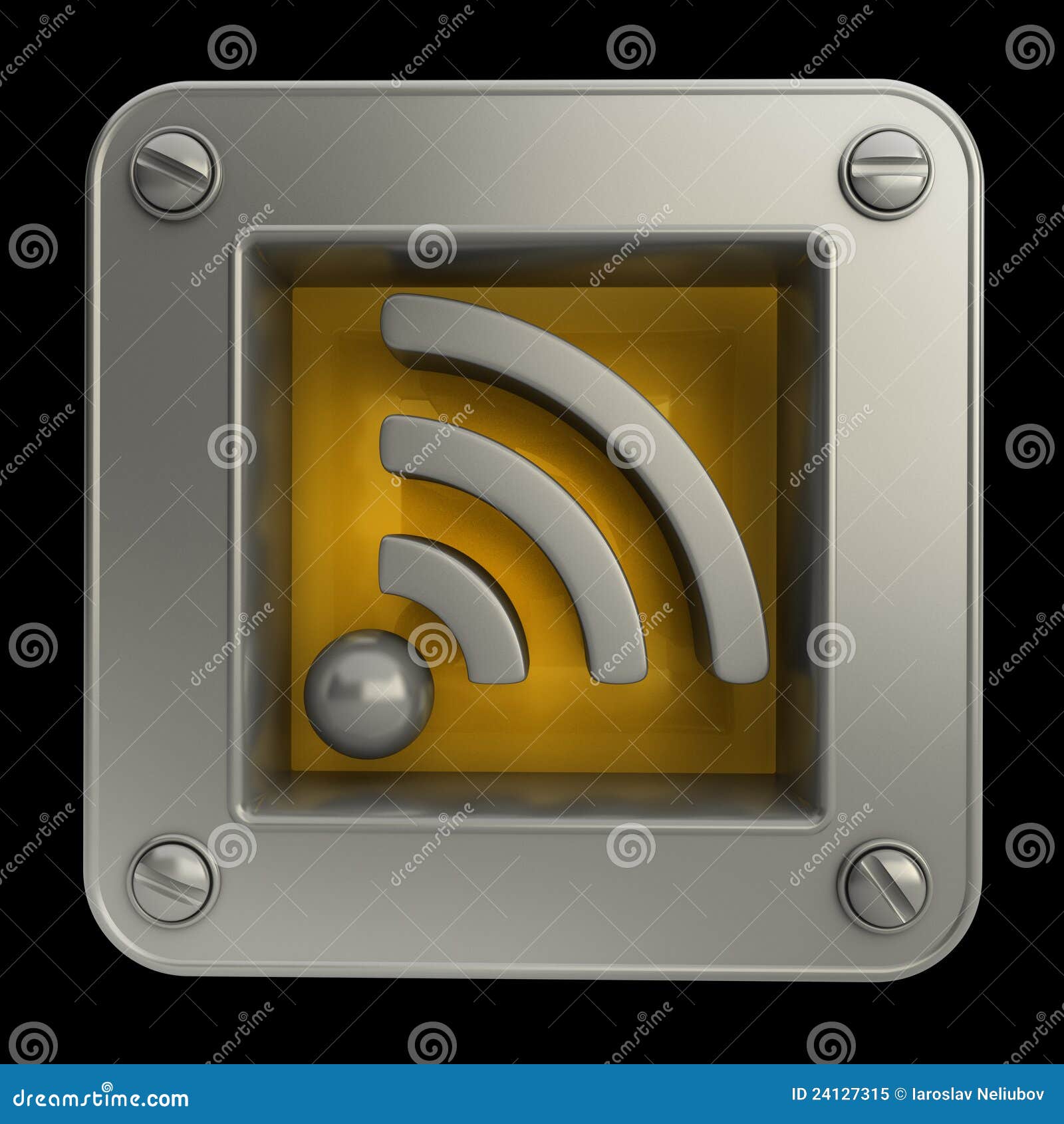 Button Icon with Rss Symbol Stock Illustration - Illustration of ...