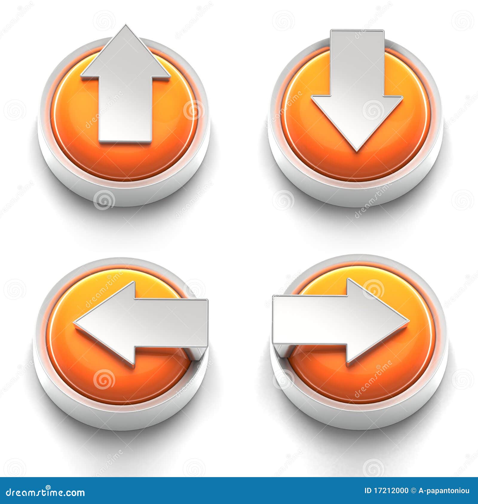 Button Icon: Set of Arrow Buttons Stock Illustration - Illustration of ...