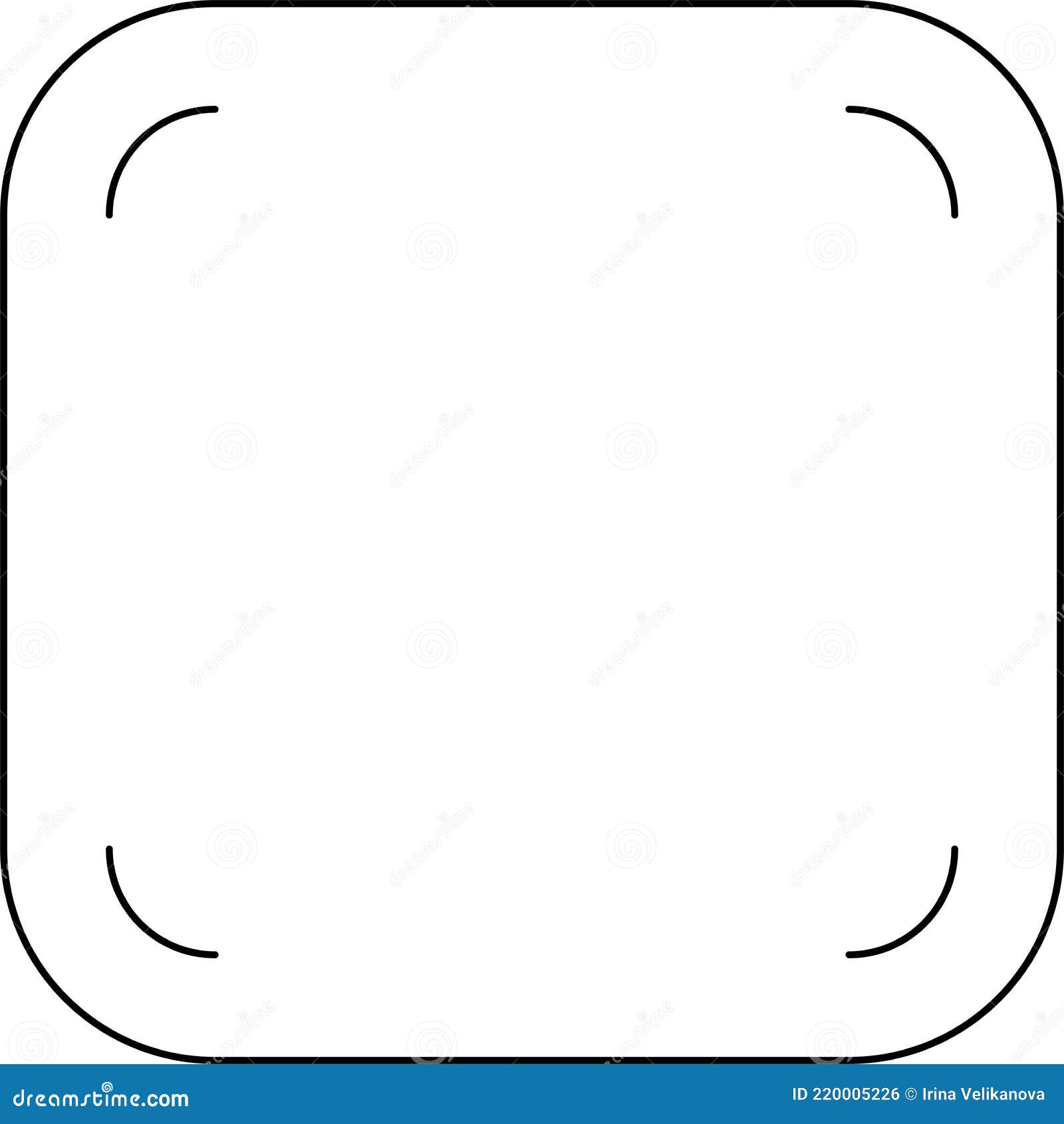 Button Icon. Square with Rounded Corner. Vector, Line, One Color Stock ...