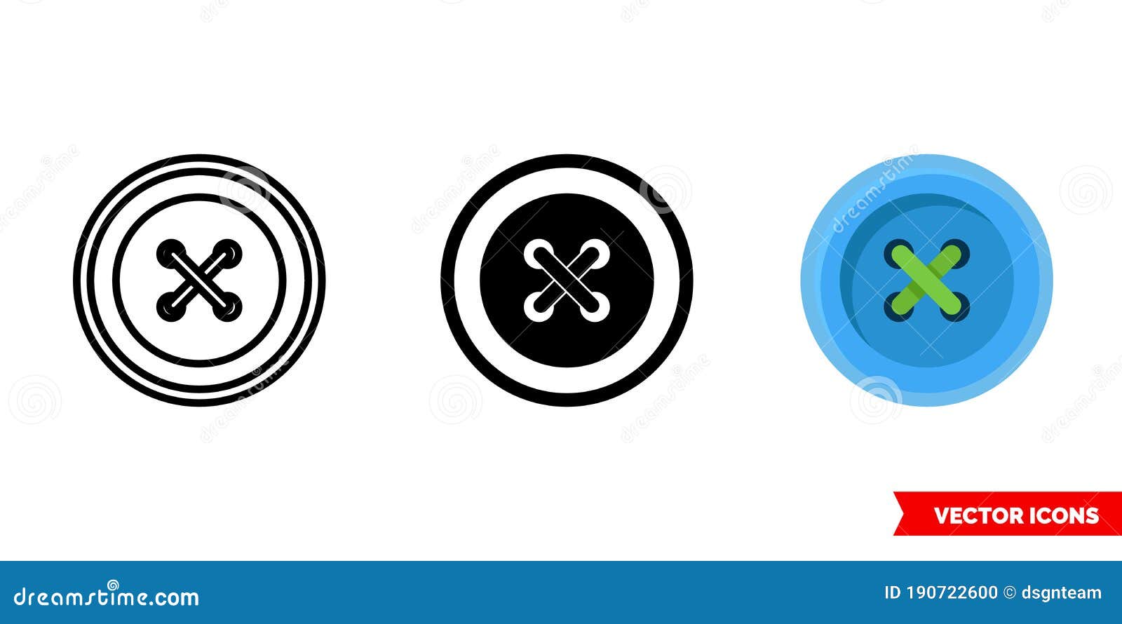 Button Icon of 3 Types. Isolated Vector Sign Symbol. Stock Vector ...