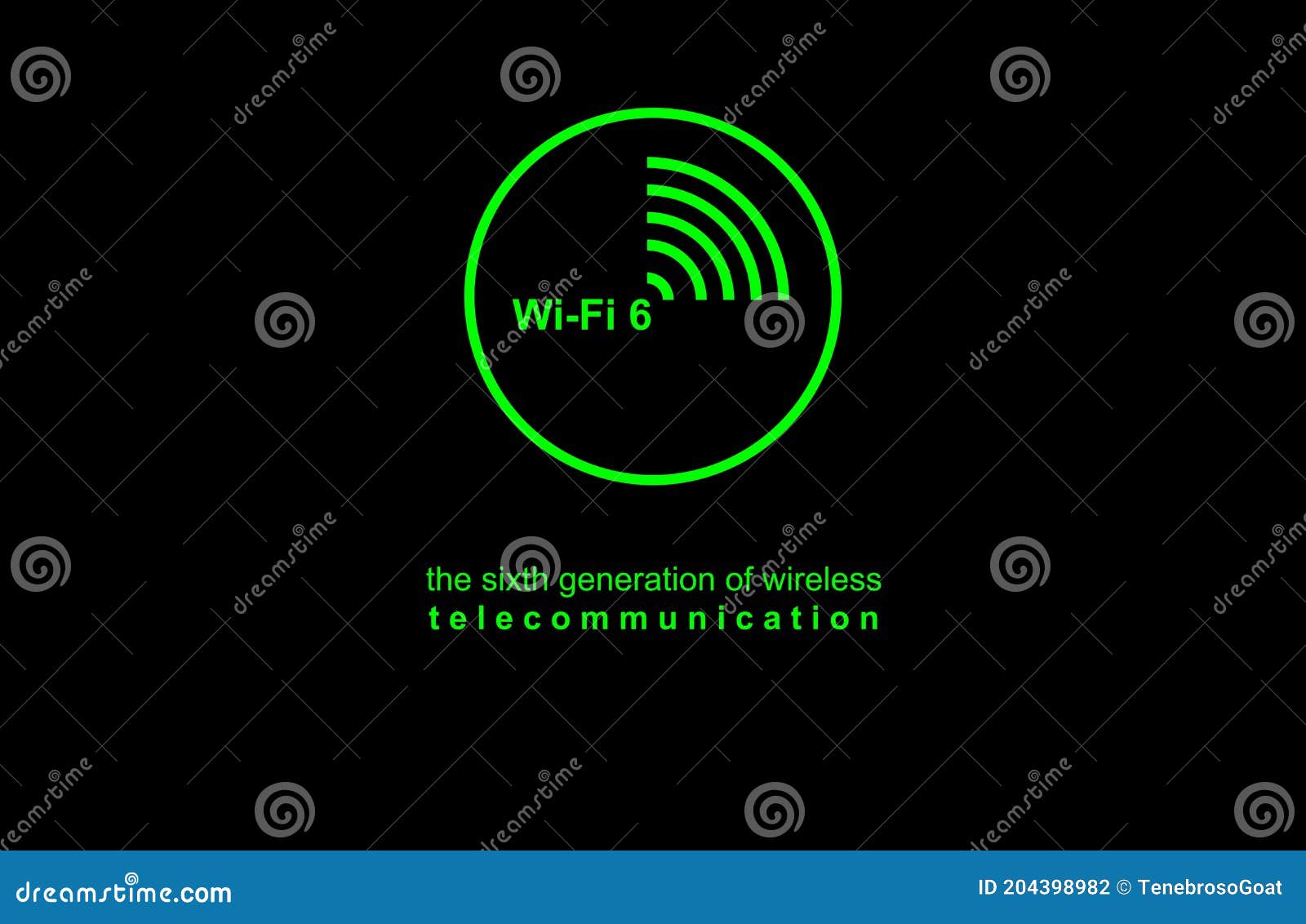 Button, Icon, WiFi 6 WLAN High Efficiency Wireless. Stock Illustration ...