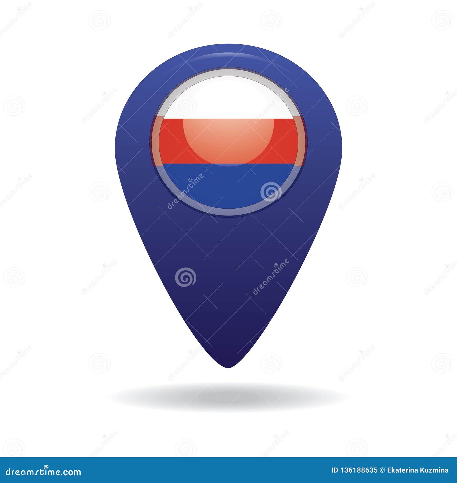 Button with the Image of the Flag of the Russia Stock Illustration ...