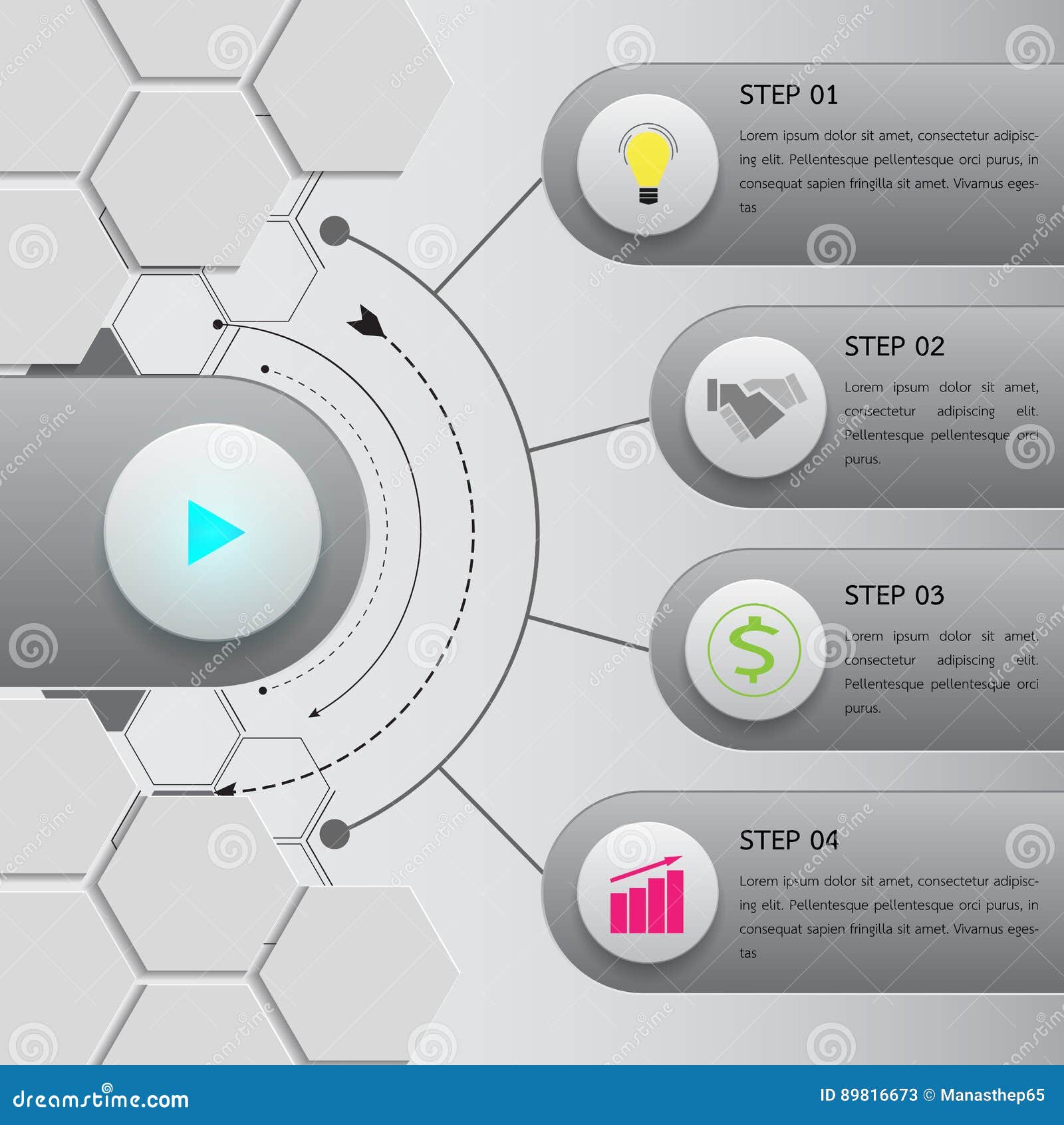 Option Template, Table, Schedule, Banner. Step By Step Infographic ...
