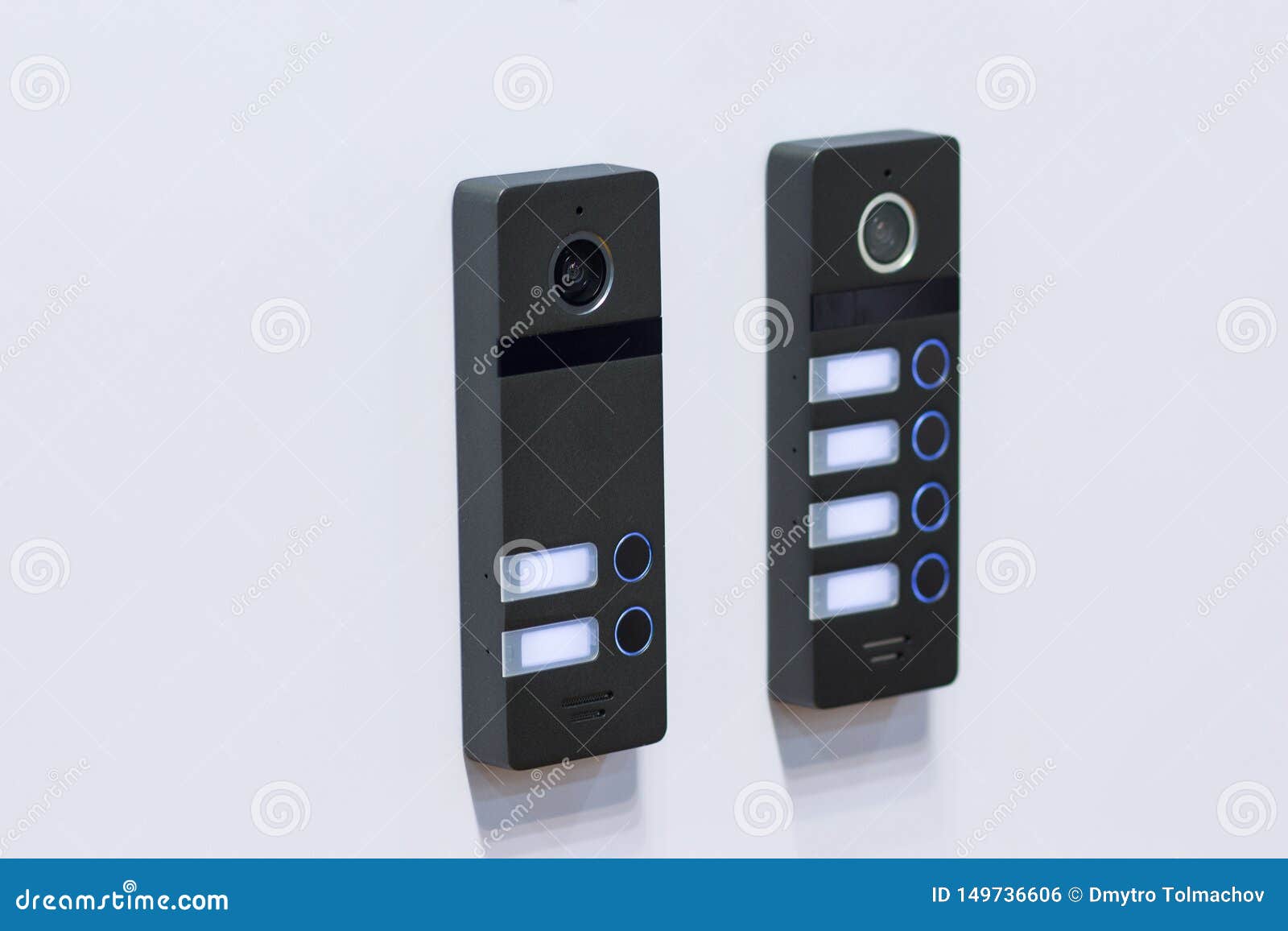 Button Intercom Closeup on the Stand Stock Photo - Image of gate ...