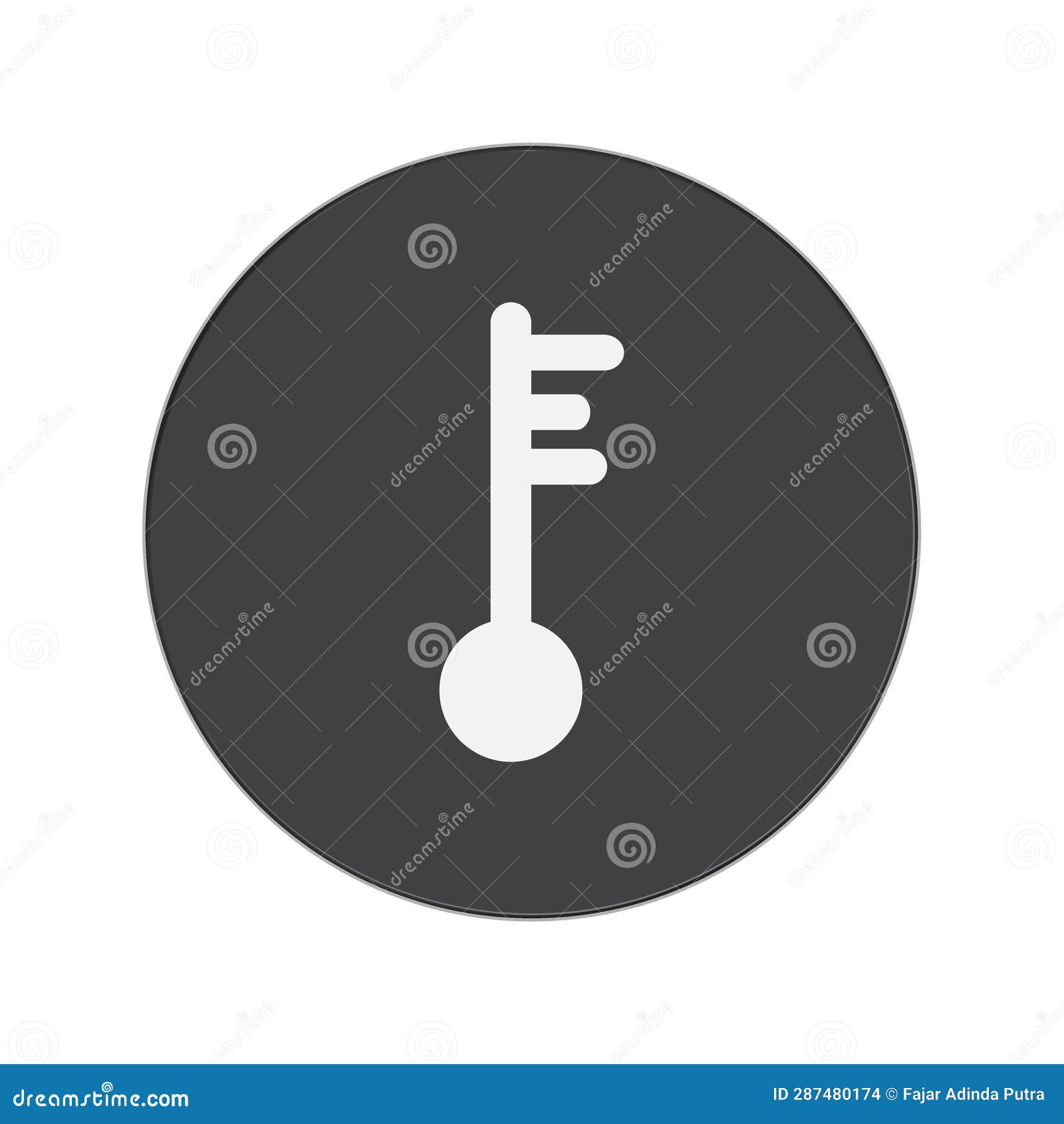 Button Key Icon with. Flat Design Style. Stock Illustration ...