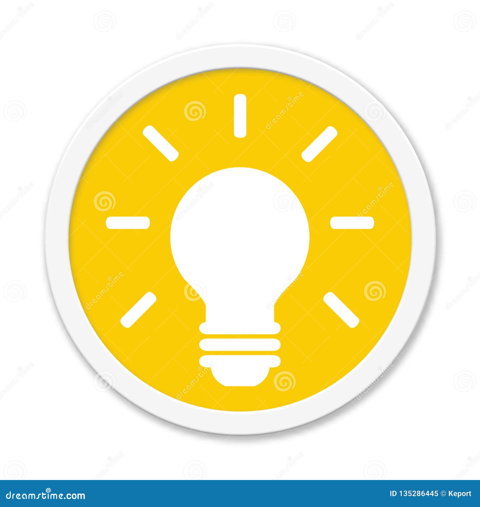 Button with Light Bulb Icon Stock Illustration - Illustration of bulb ...