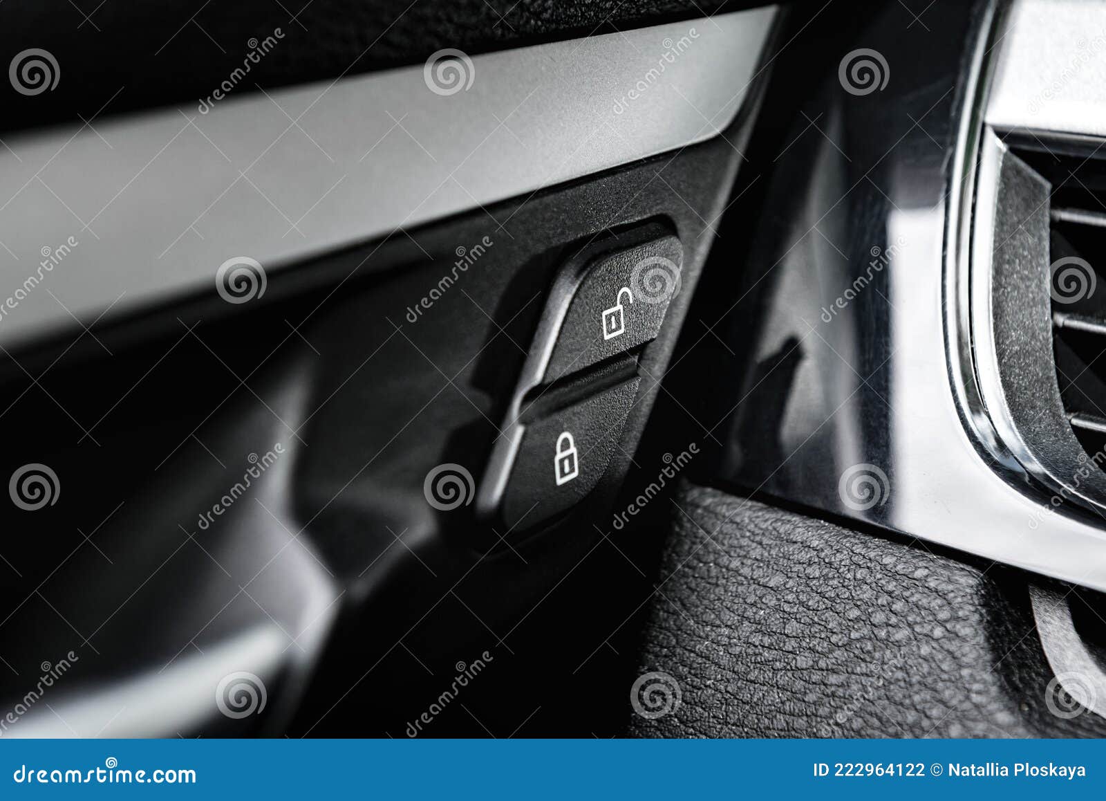 Button of Lock Doors in Car. Stock Photo - Image of modern, transport ...