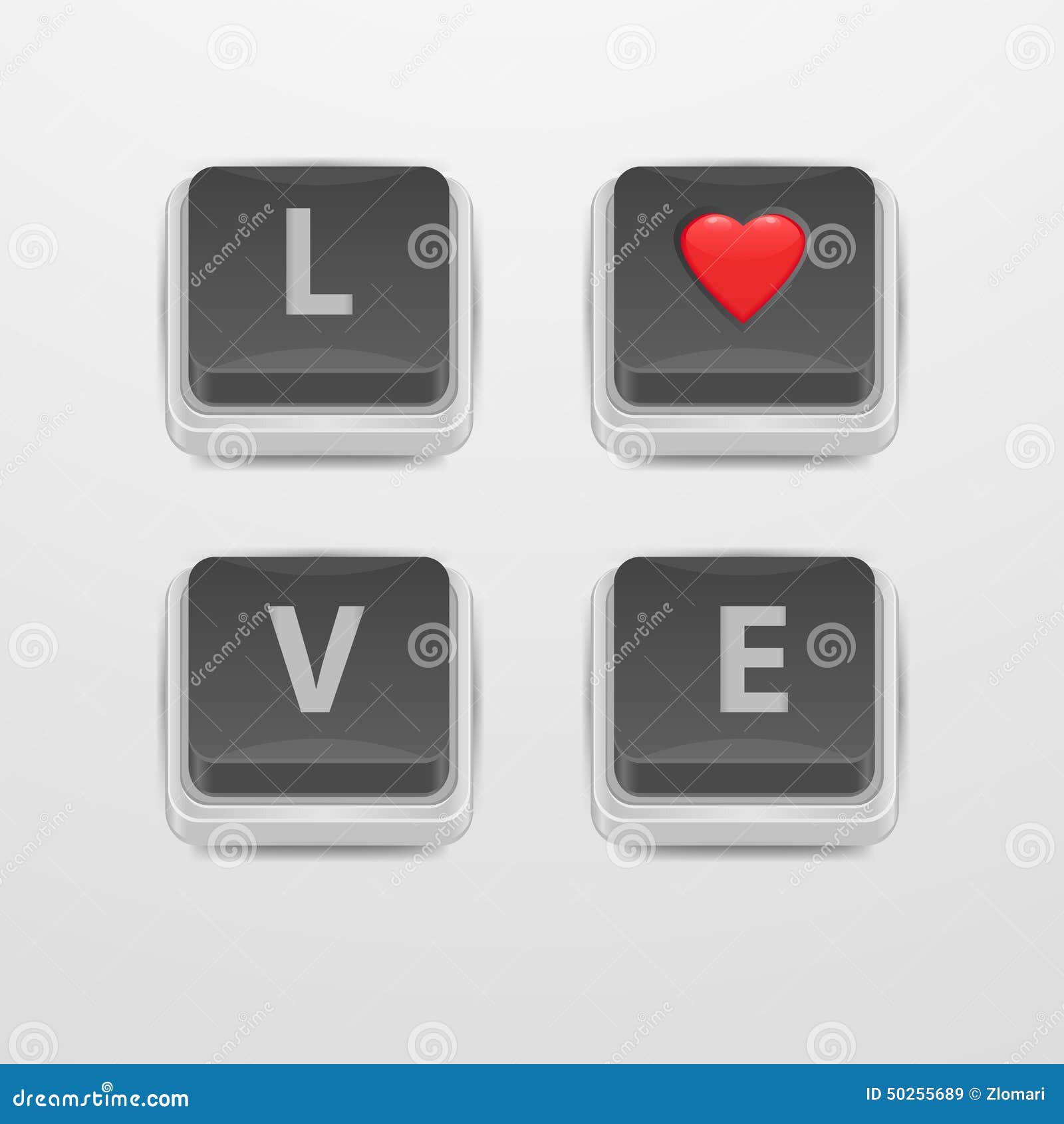 Button Love icon stock vector. Illustration of blue, graphic - 50255689