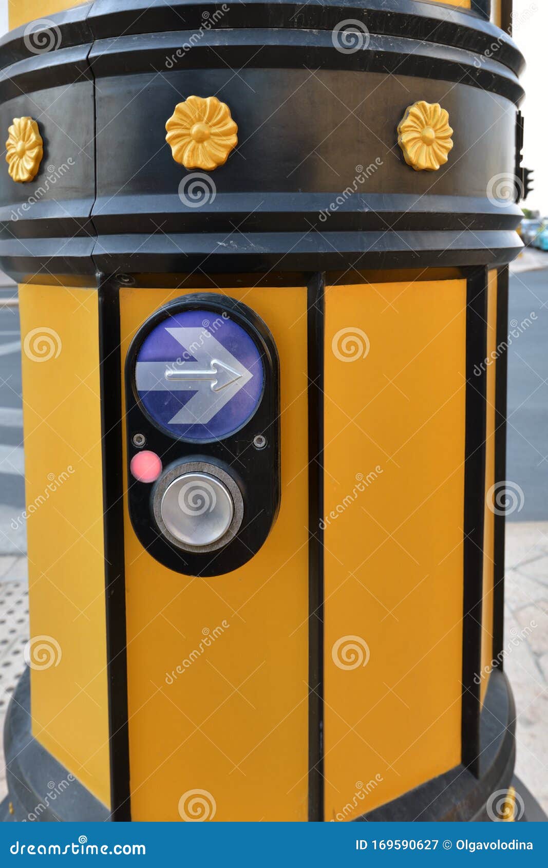 Button of Manual Control of the Traffic Light in Doha, Qatar Stock ...