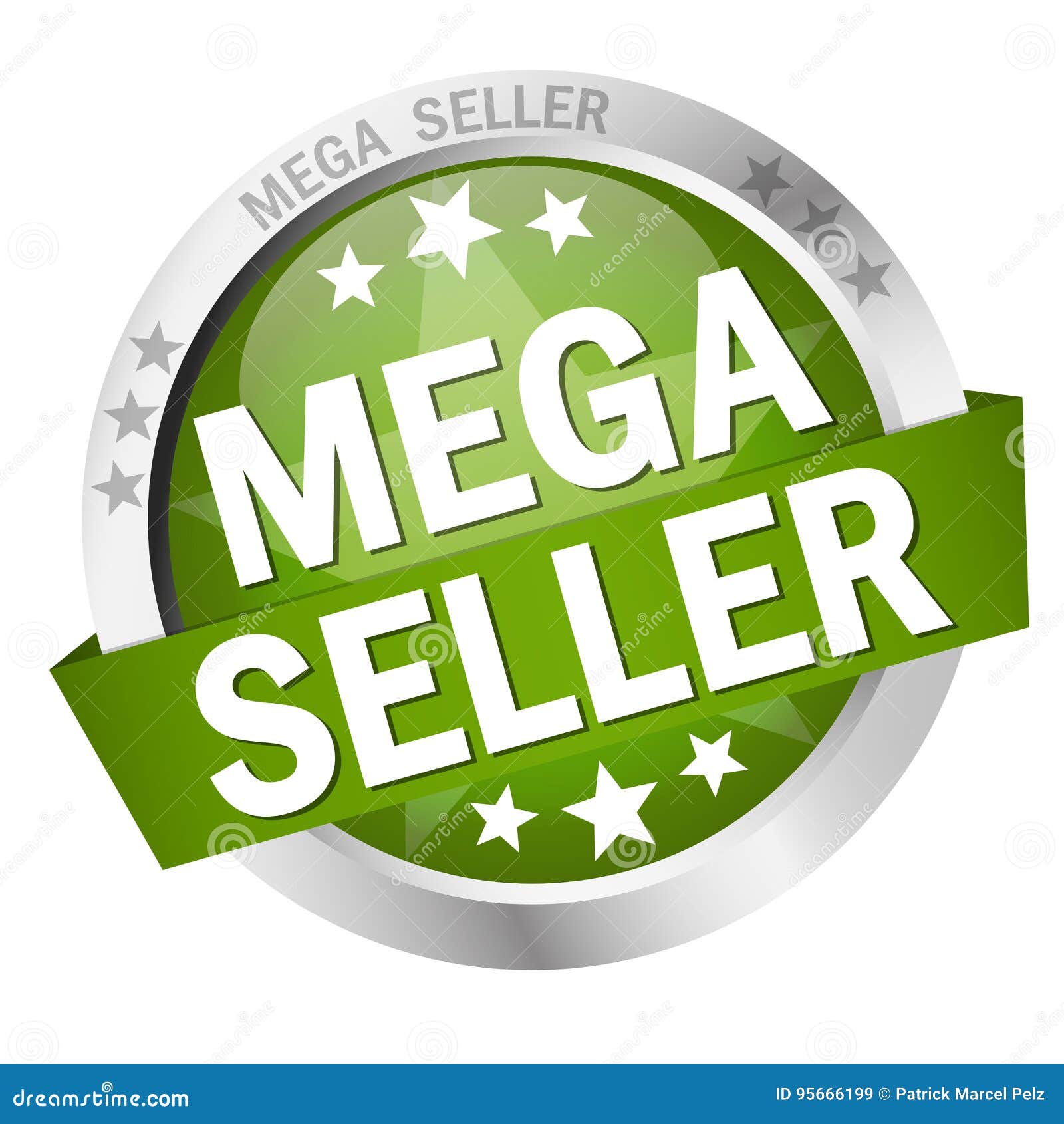 Button Mega Seller stock vector. Illustration of product - 95666199