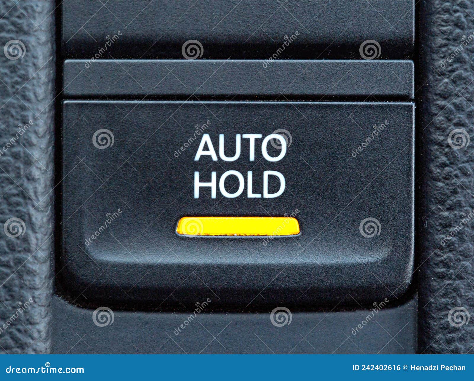 Button of a Modern Parking Brake System in a Car, Macro Stock Photo ...