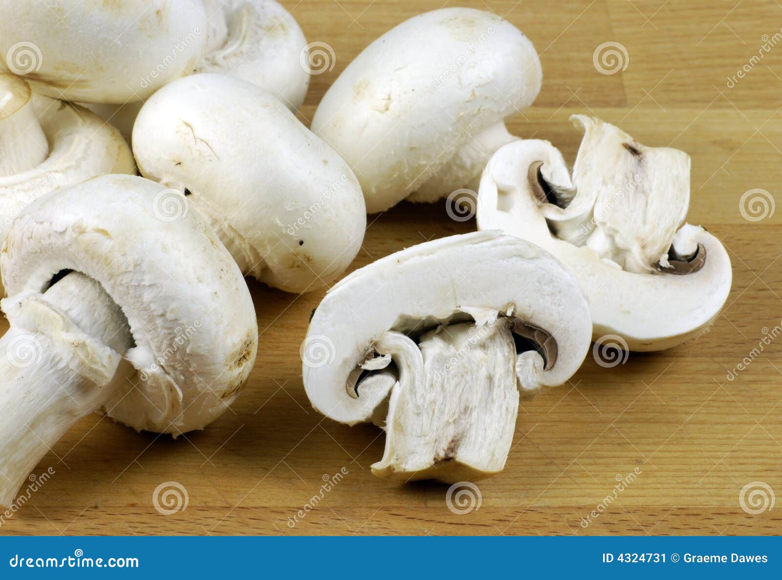 Button mushrooms stock image. Image of board, ingredients - 4324731