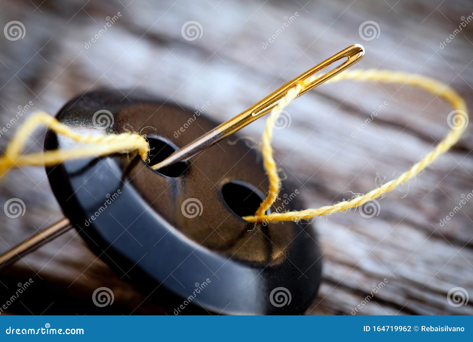 Button with Needle - Tailoring Stock Photo - Image of dark, accessory ...