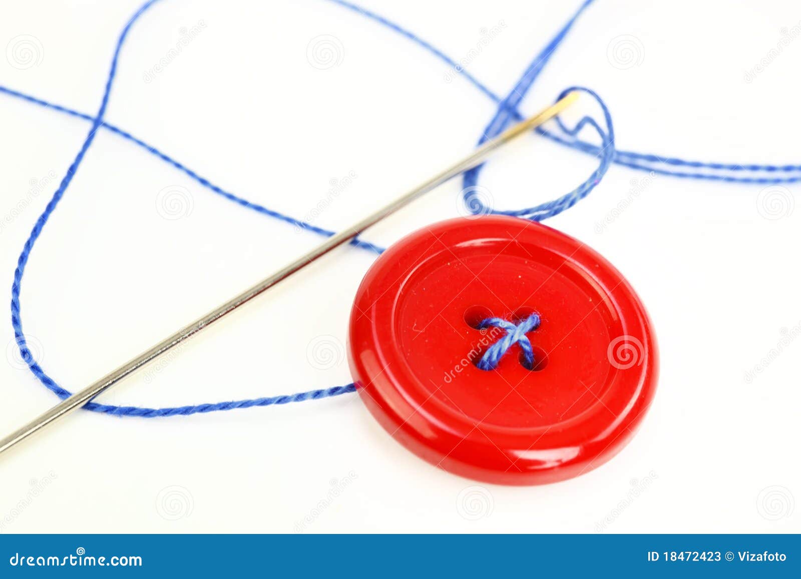 Button With Needle And Thread Stock Image - Image of drawn, accessory ...