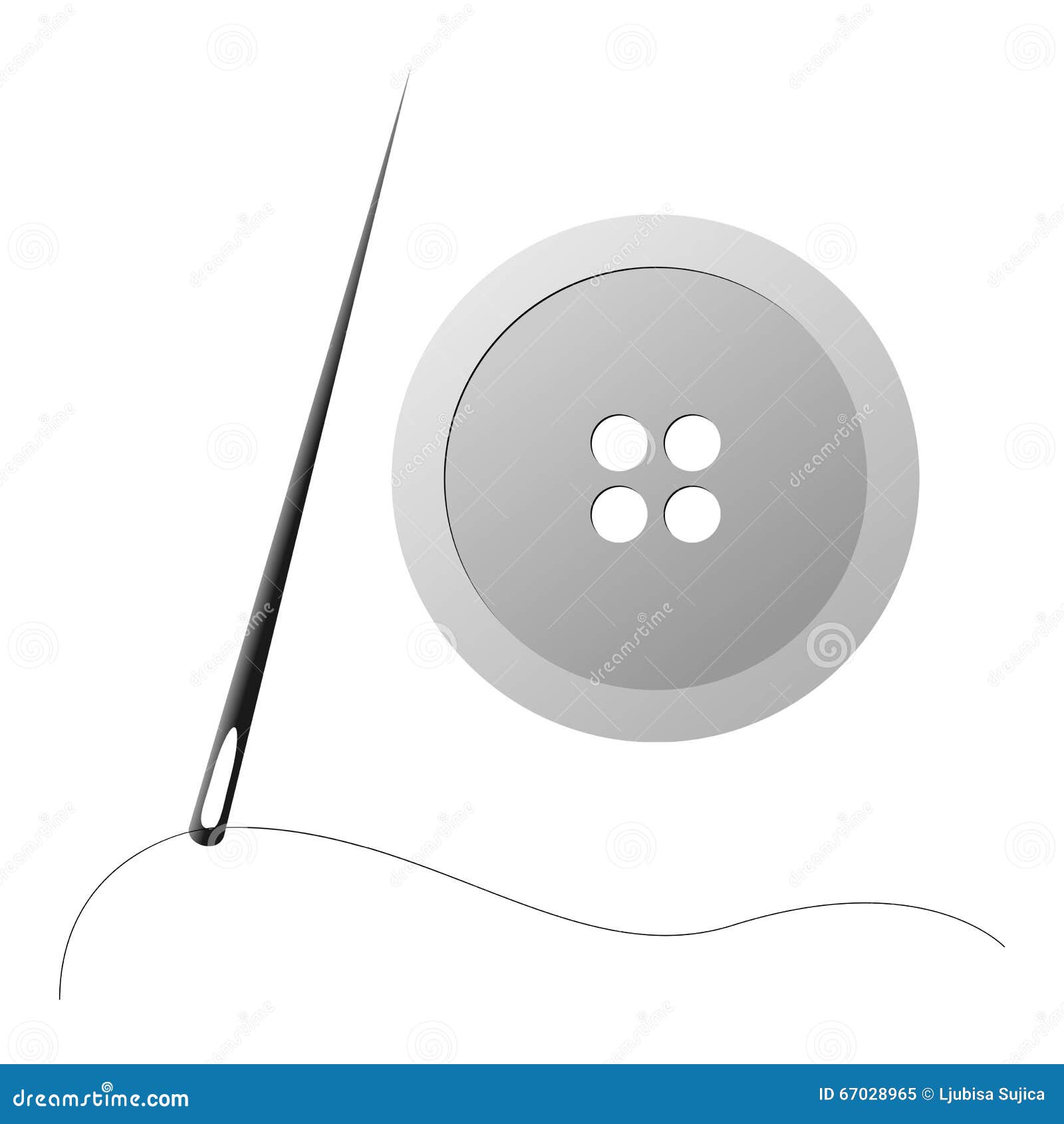 Button Needle and Thread stock illustration. Illustration of macro ...