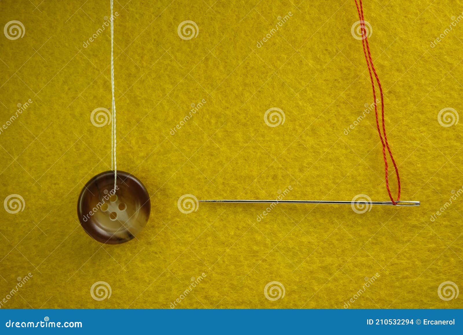 Button and needle stock photo. Image of supplies, threaded - 210532294