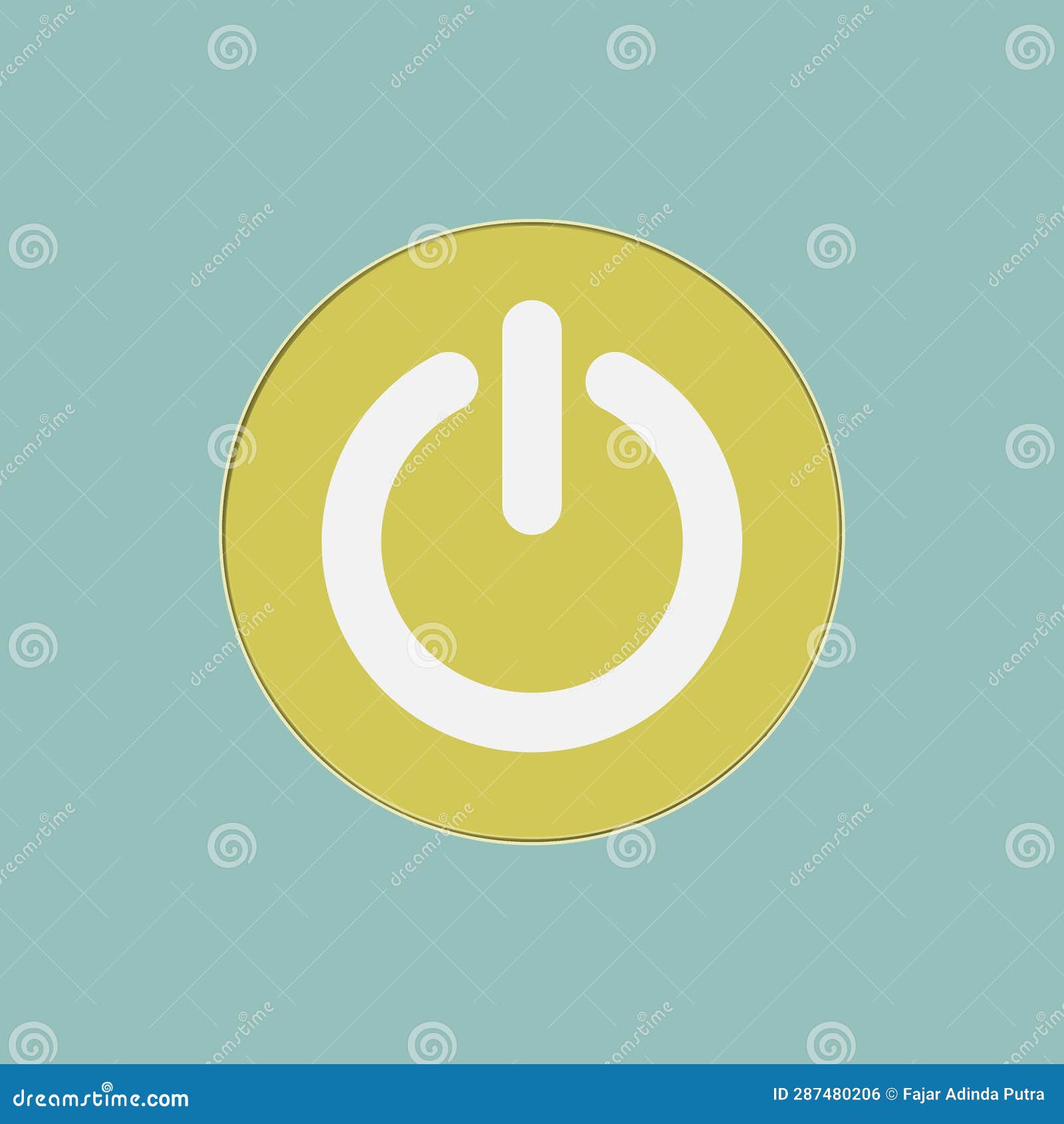 Button Shut Down Icon in Flat Style. Stock Illustration - Illustration ...